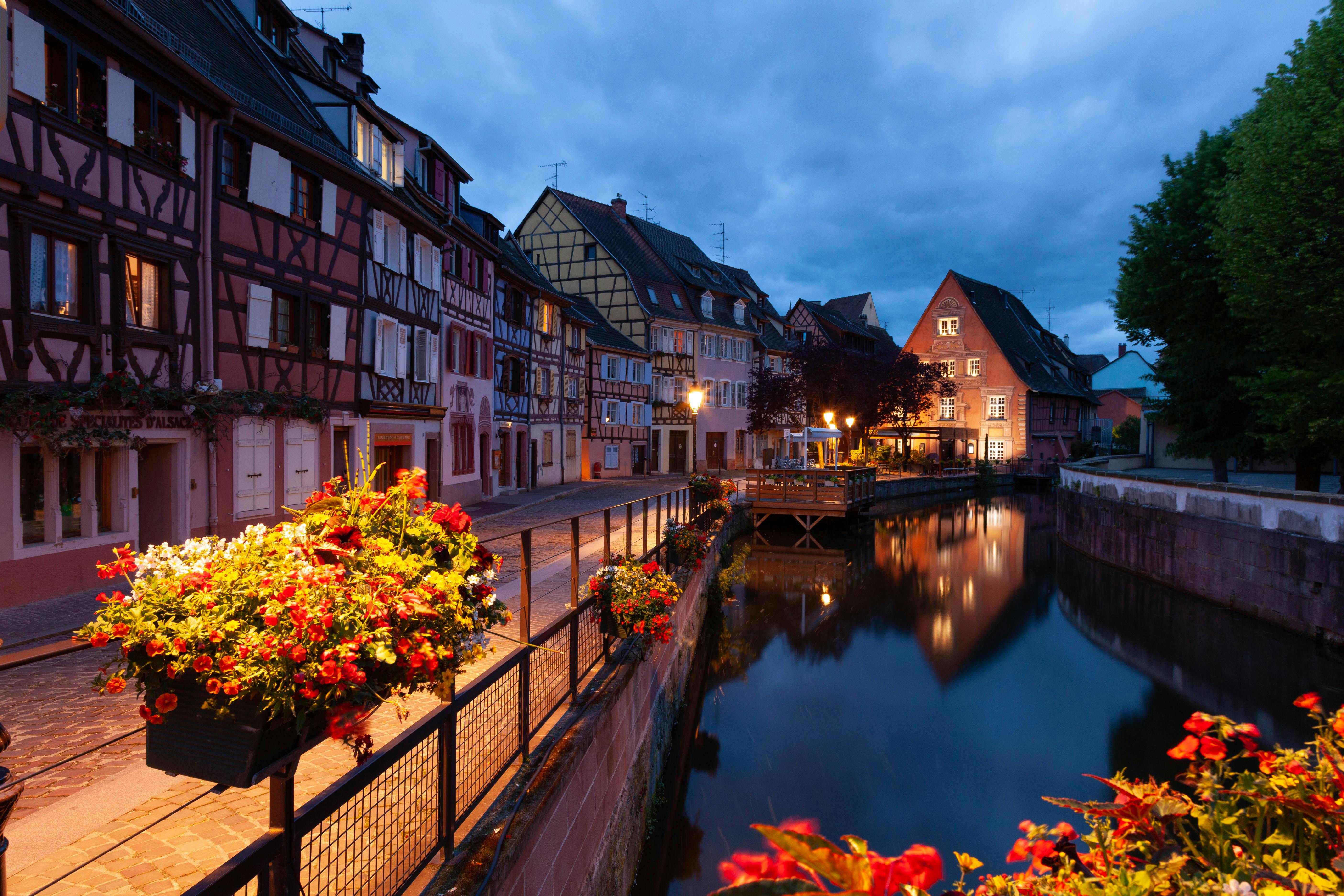 River in Colmar Town at Night · Free Stock Photo