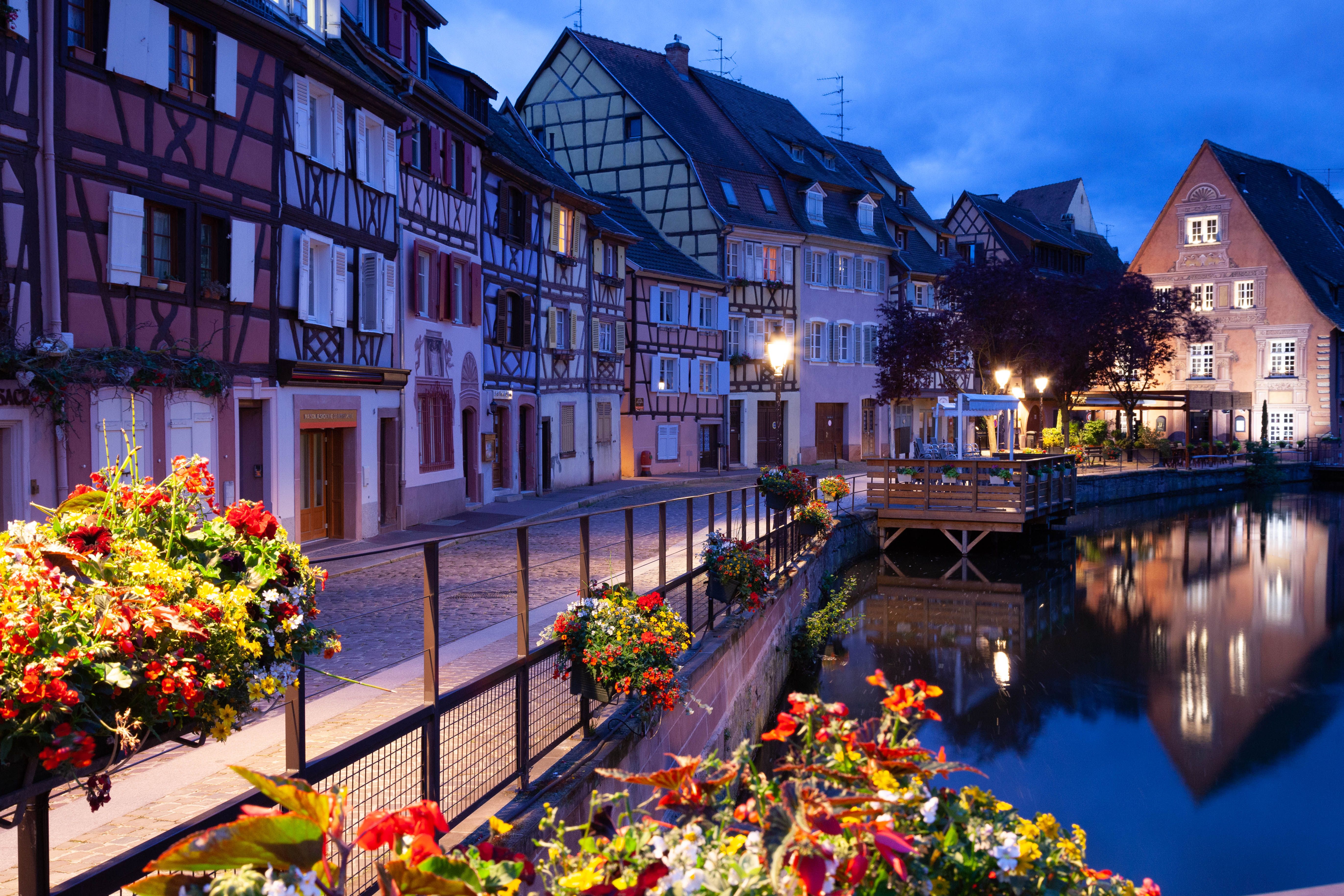 Vintage Town in France at Night · Free Stock Photo