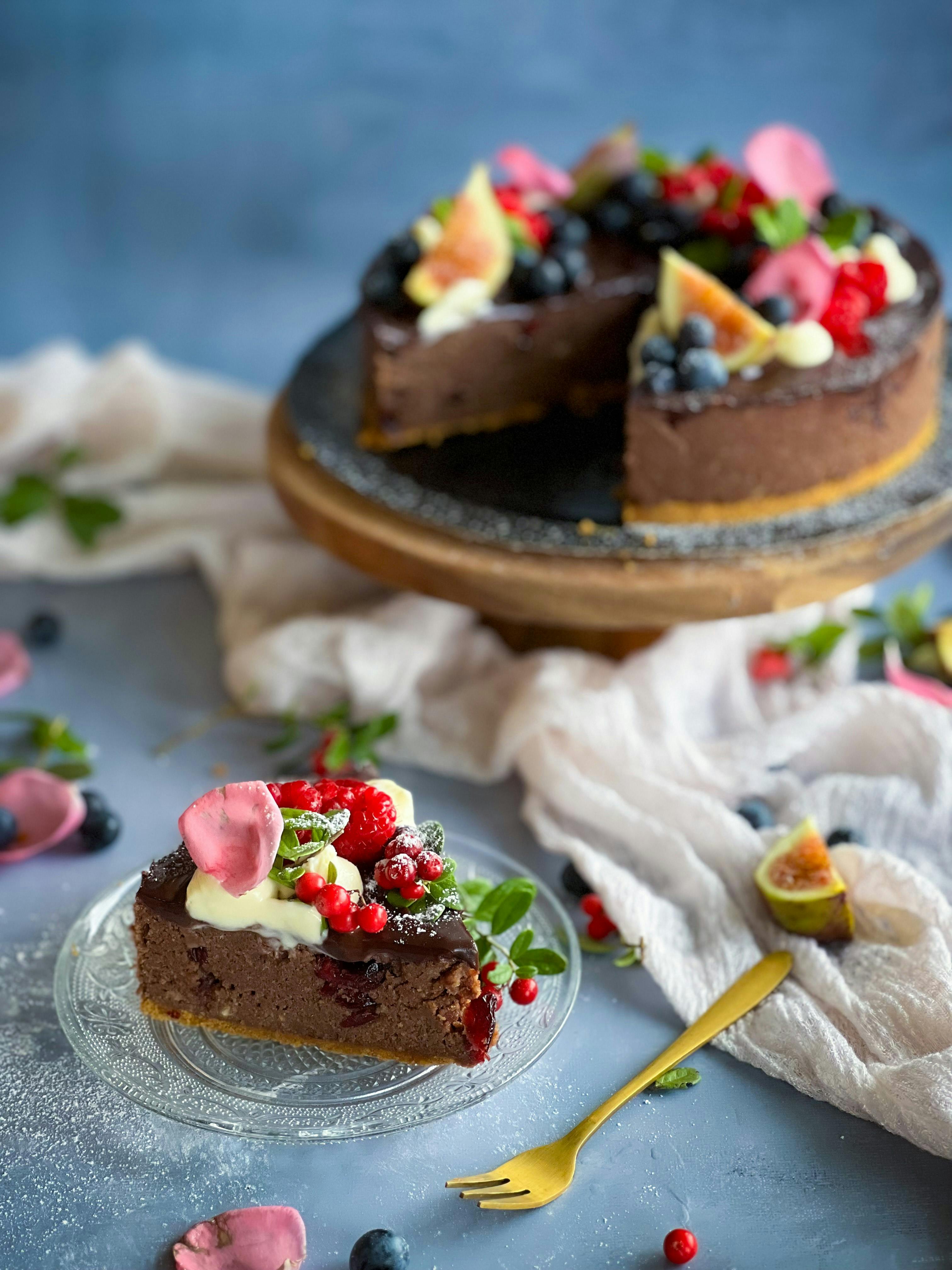 White Chocolate And Cherry Cheesecake · Free Stock Photo