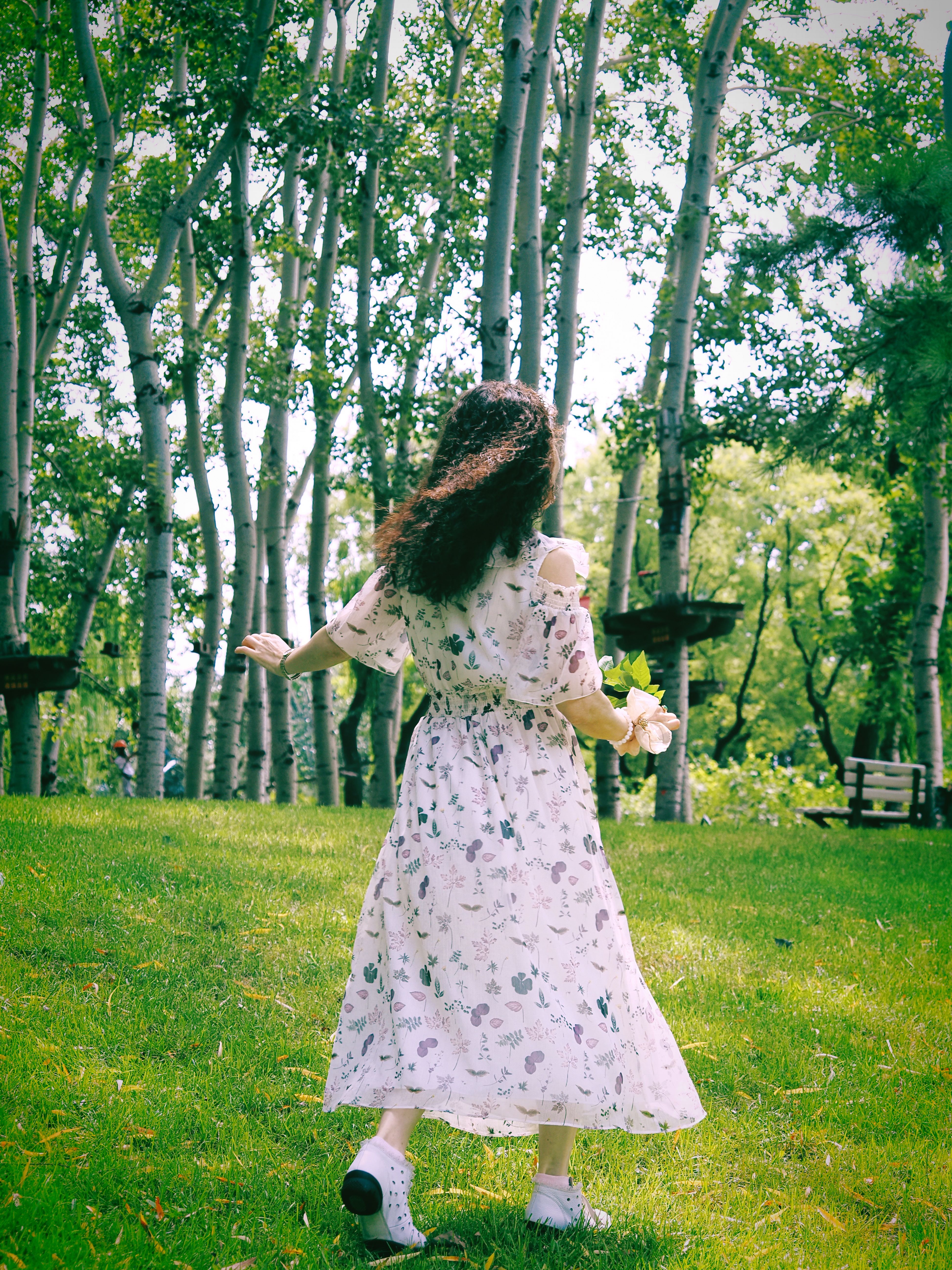 Woman in Summer Dress in the Park · Free Stock Photo
