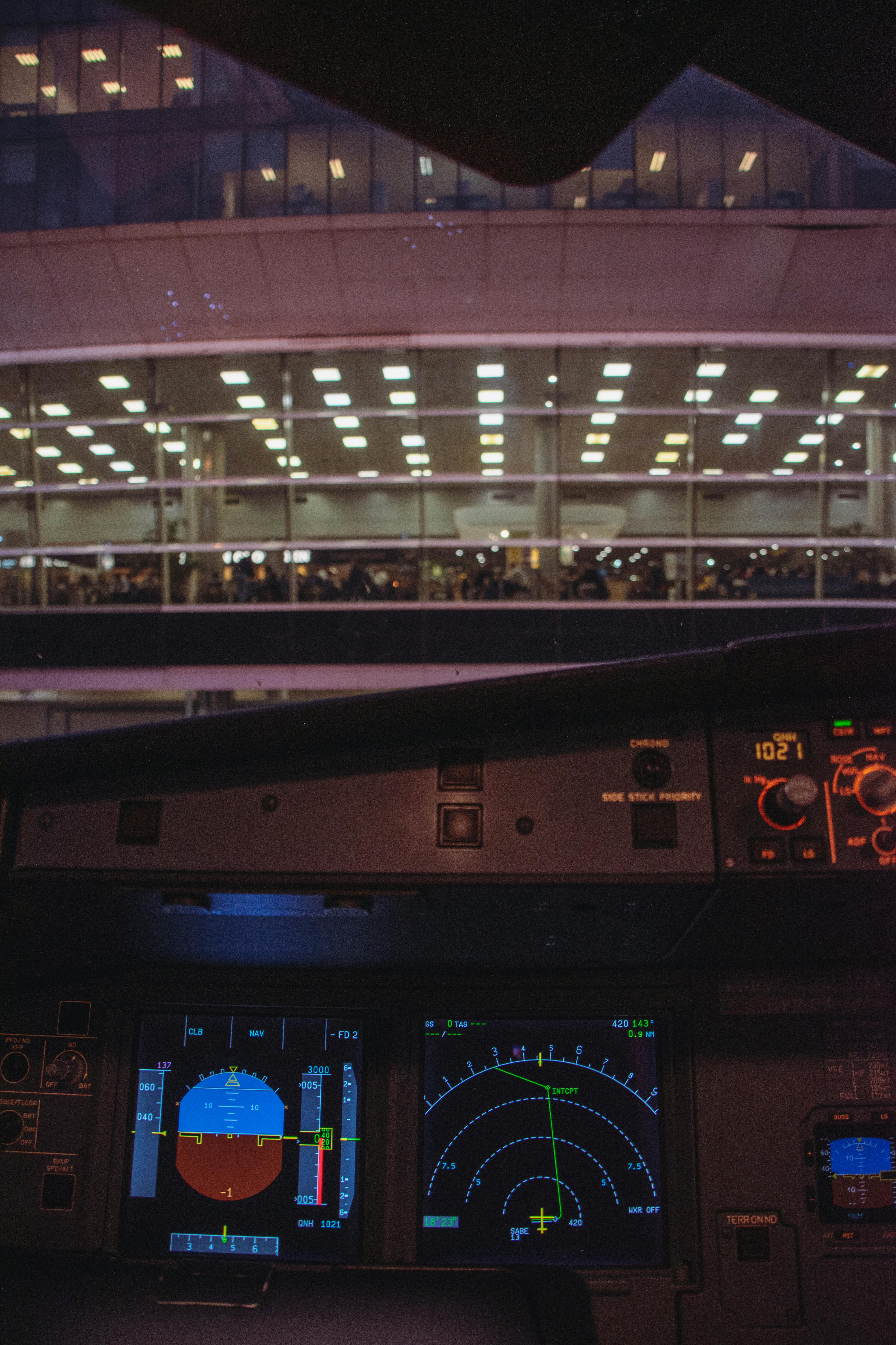 Airplane Cockpit in the Dark · Free Stock Photo