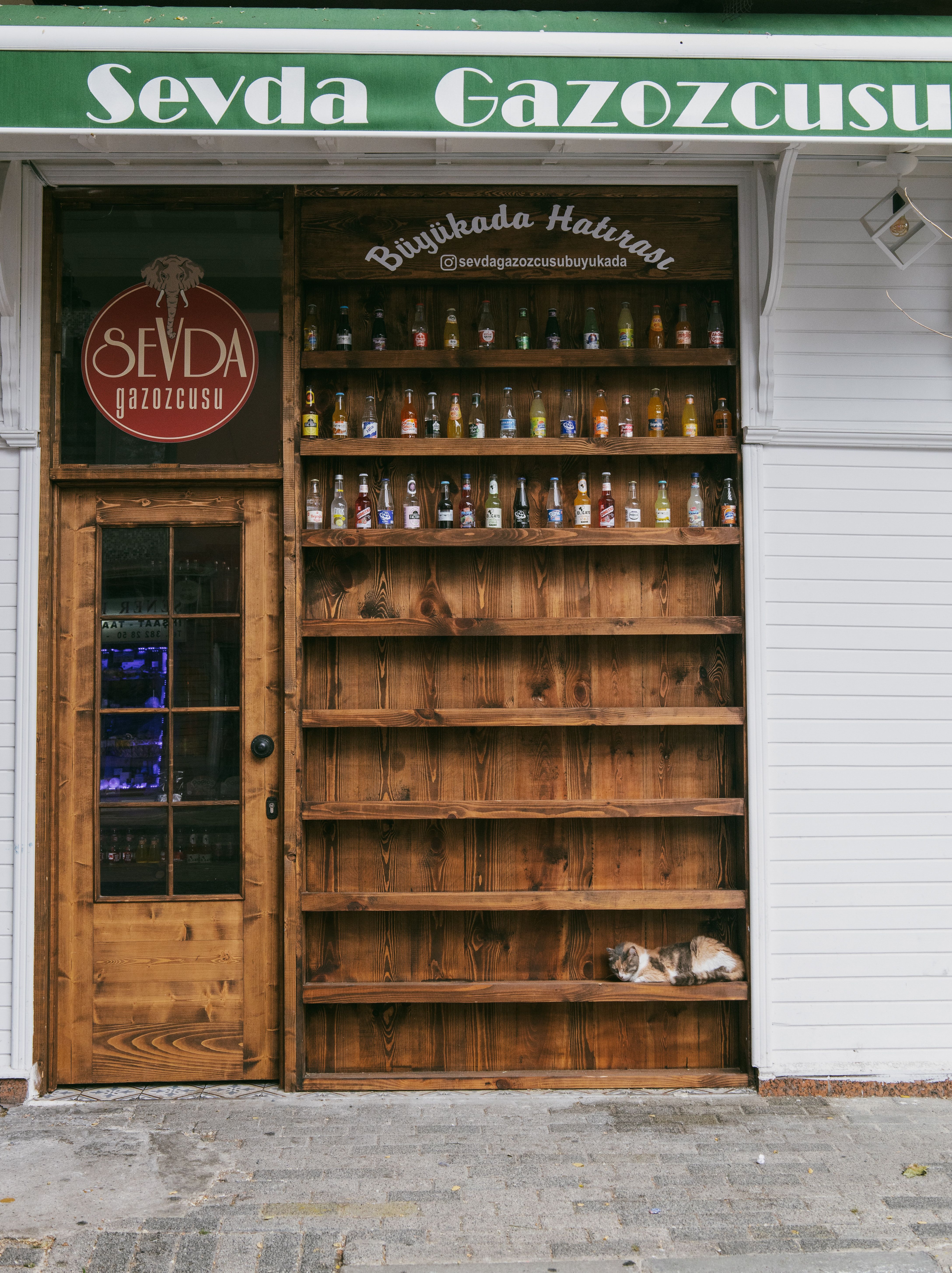 Wooden Facade of Store with Soda · Free Stock Photo