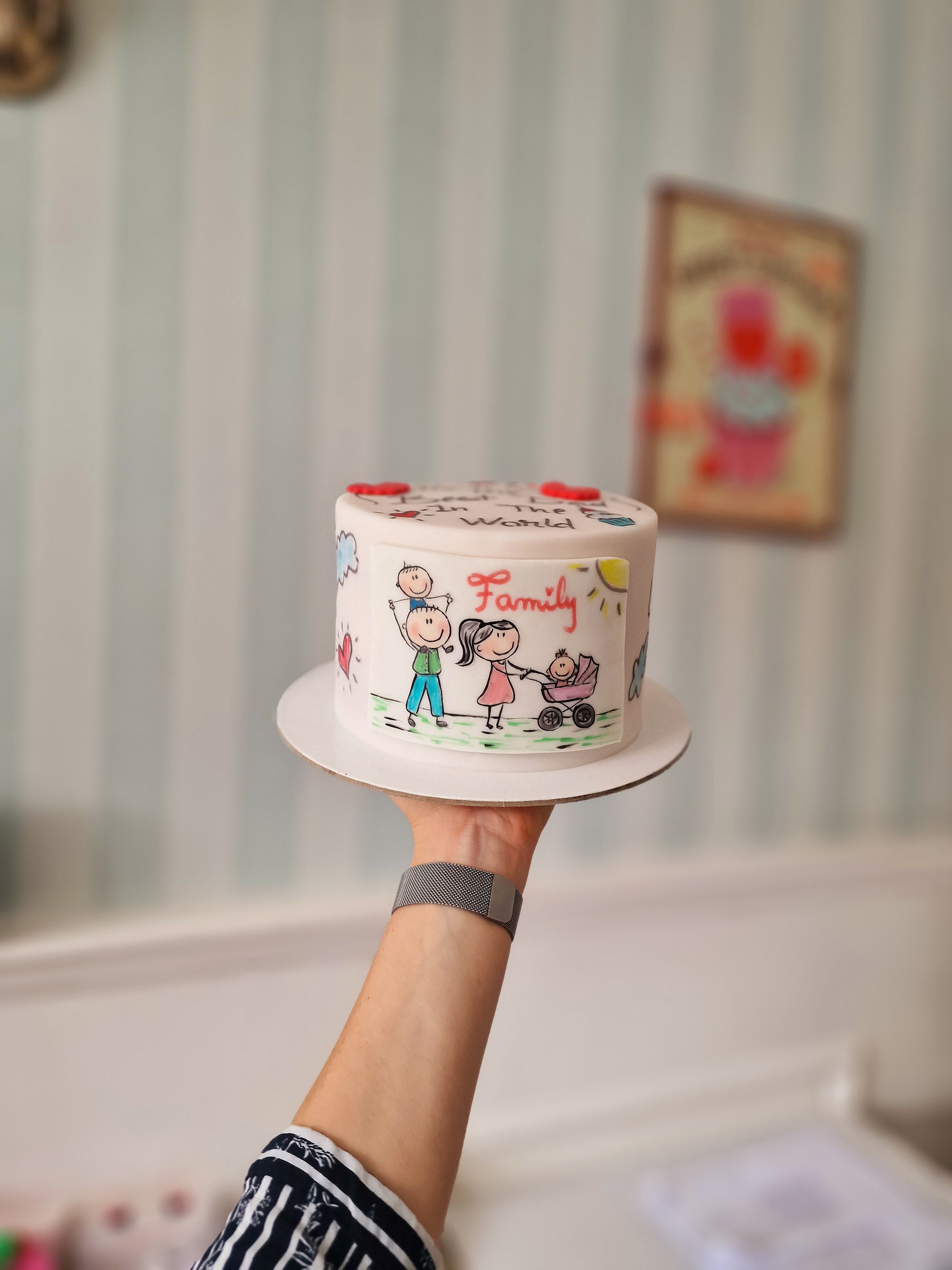 Small Cake Decorated with Childs Drawings · Free Stock Photo