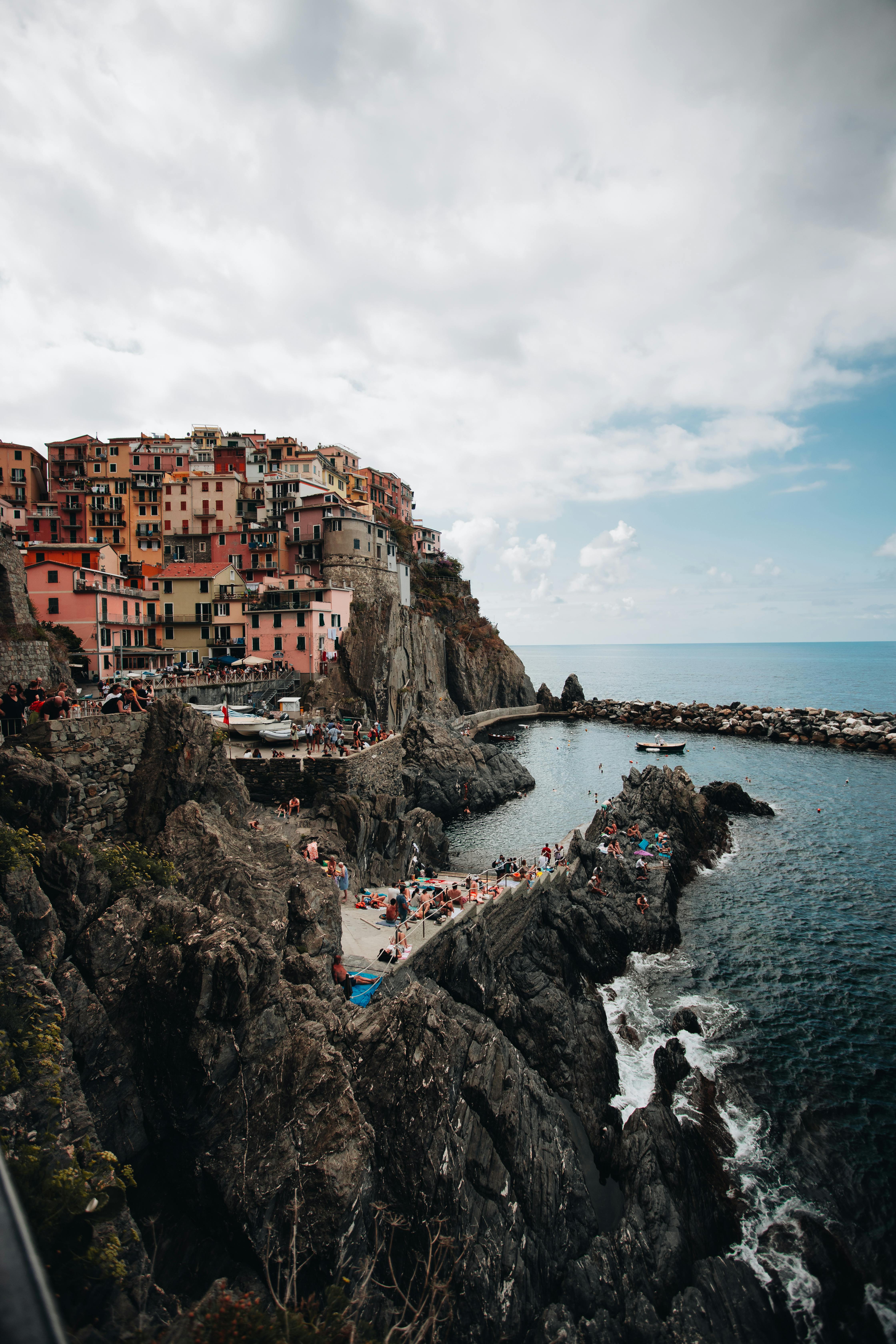 View of Houses on a Cliff in Cinque Terre, Italy · Free Stock Photo