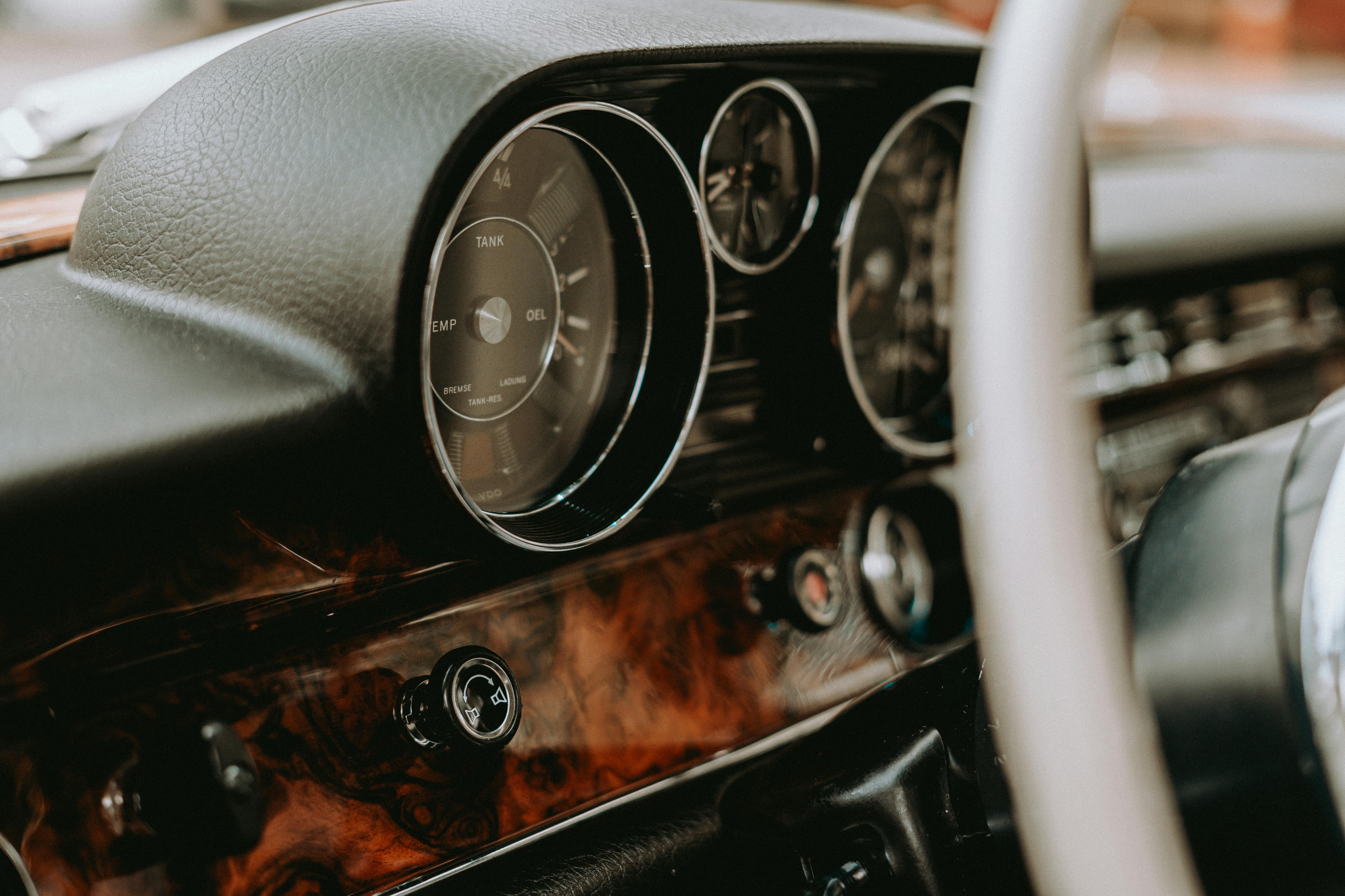 Dashboard of a Retro Car · Free Stock Photo