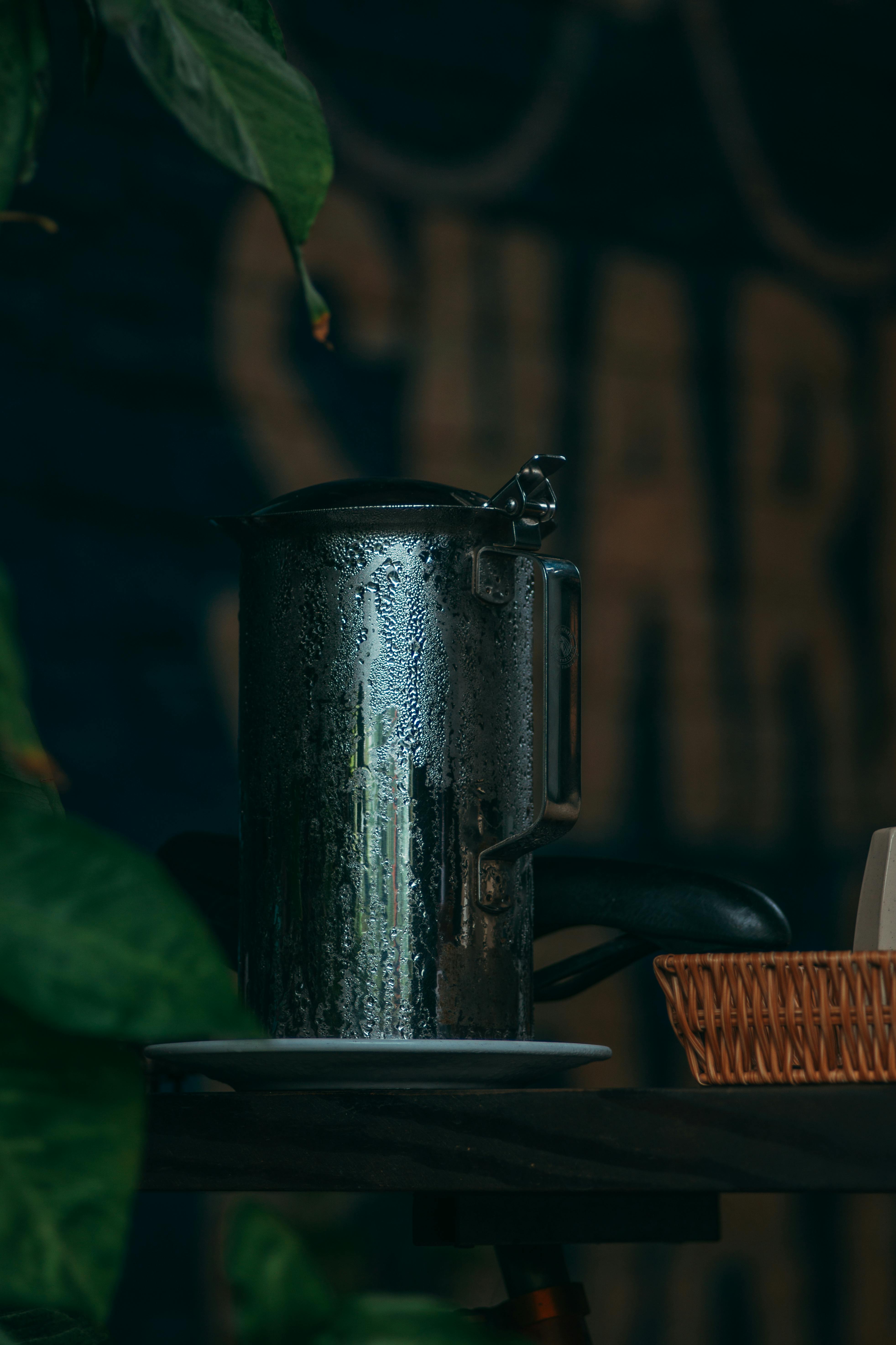 Metal Flask in Dew · Free Stock Photo