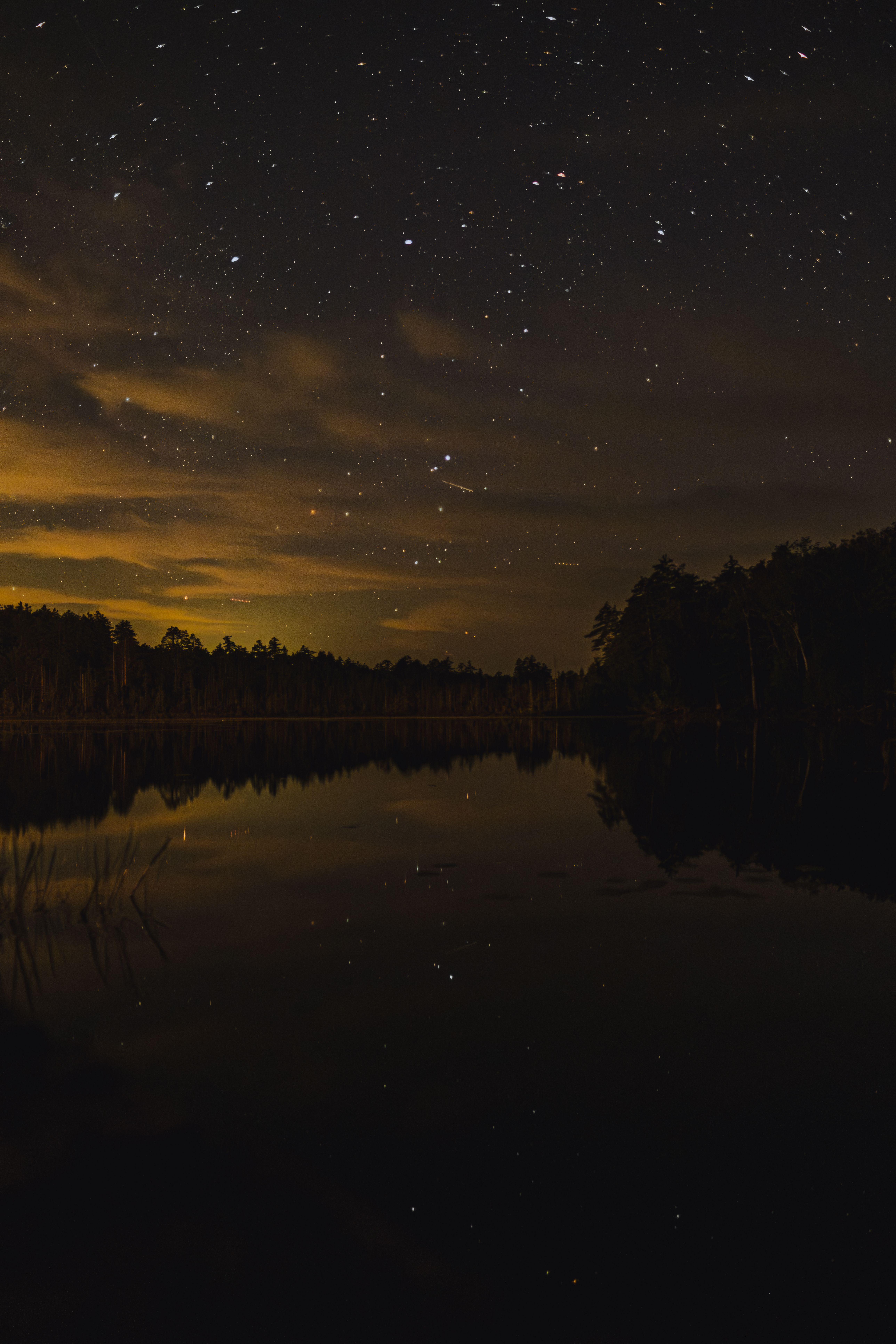 Stars over Lake at Night · Free Stock Photo