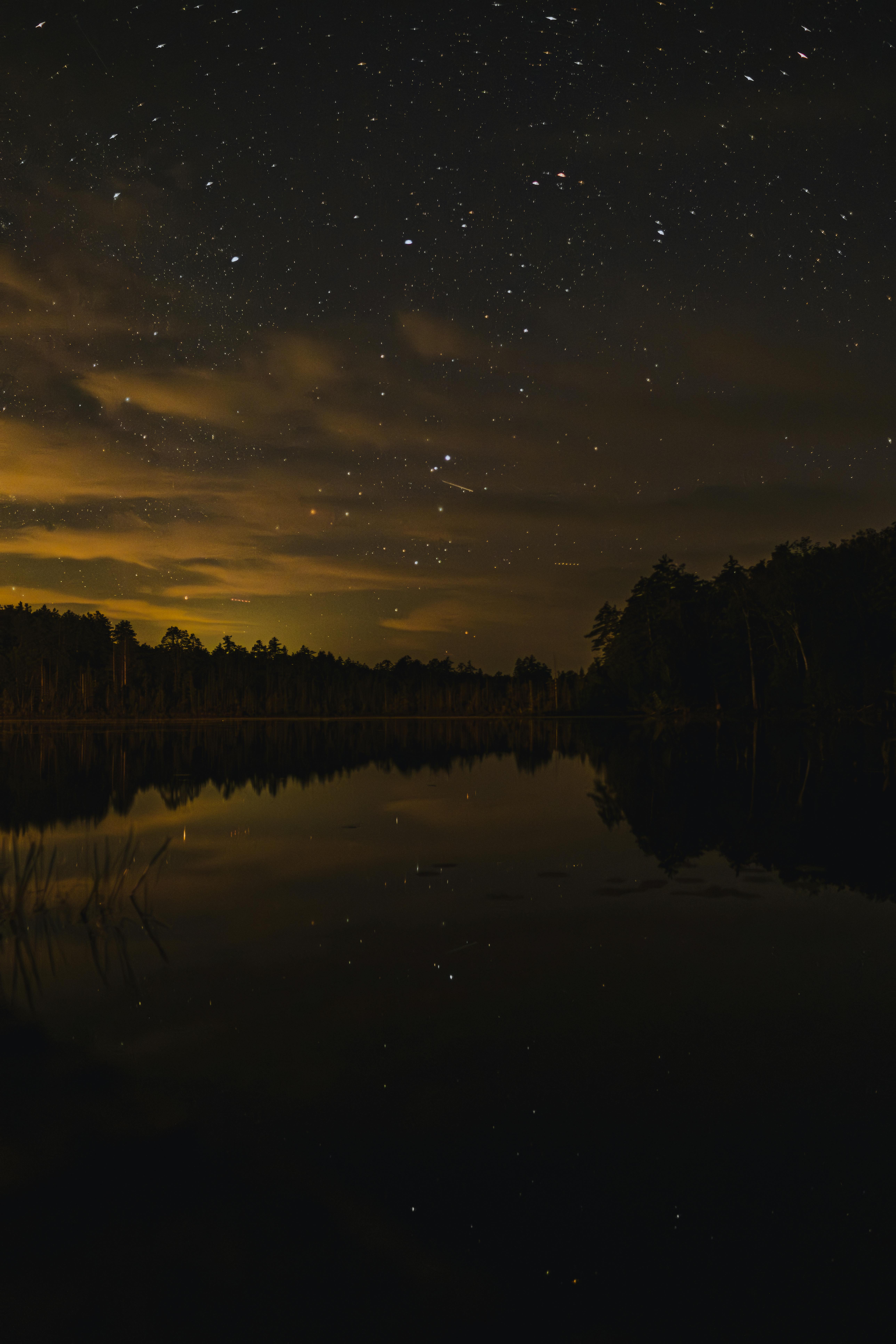 Stars over Lake at Night · Free Stock Photo
