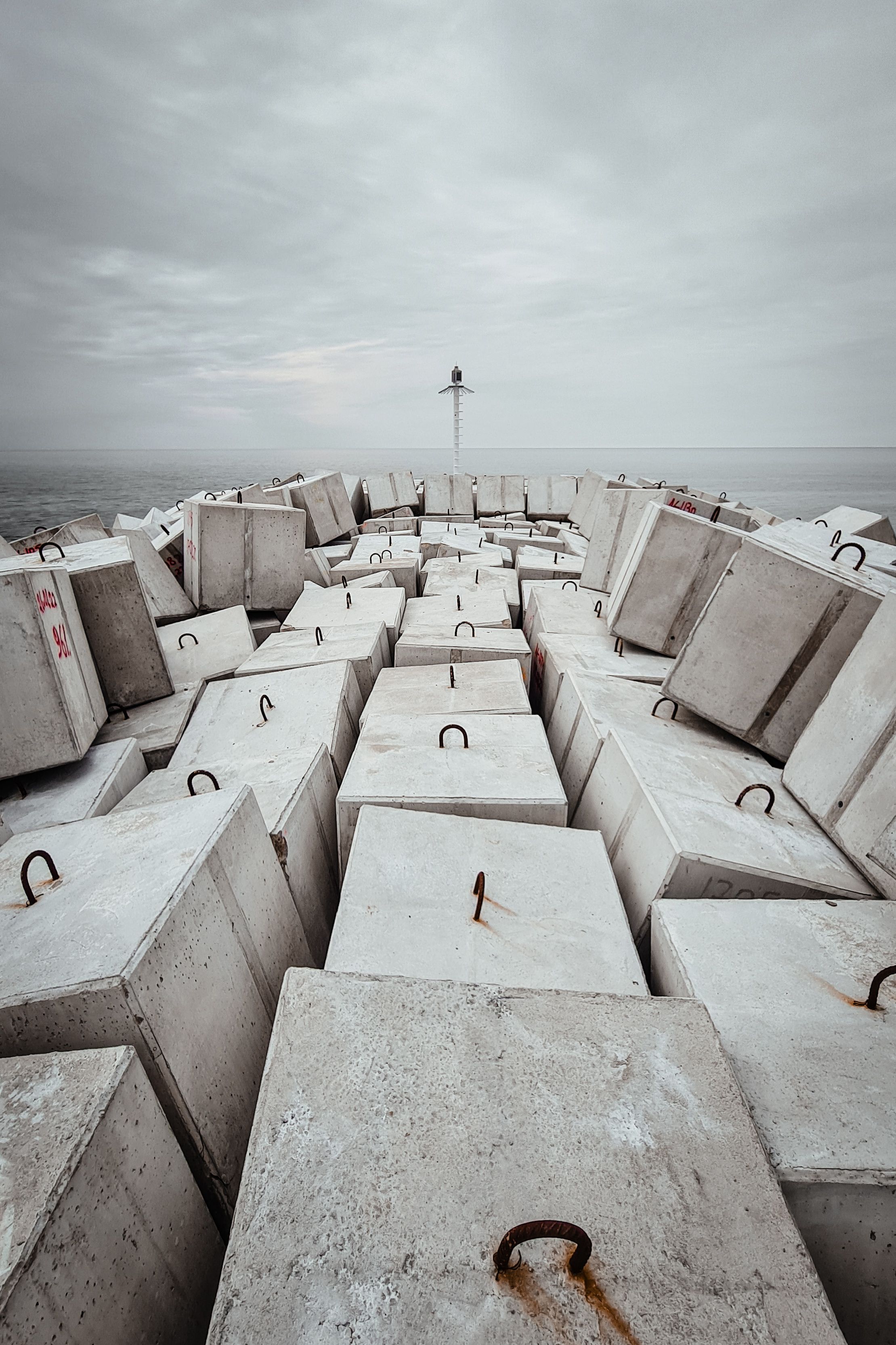 Concrete Blocks on the Shore · Free Stock Photo