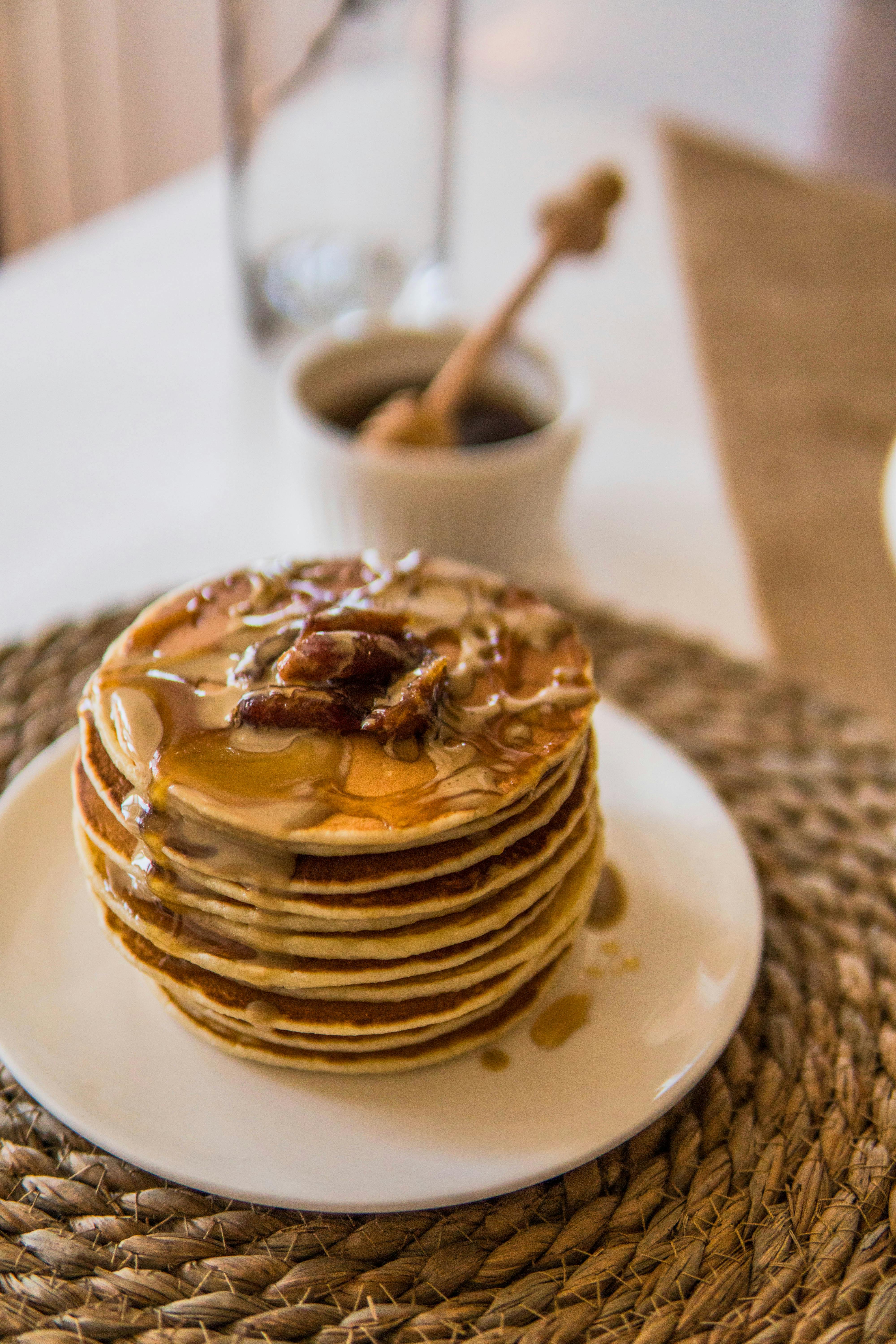 Stack of Pancakes with Toffee Sauce · Free Stock Photo