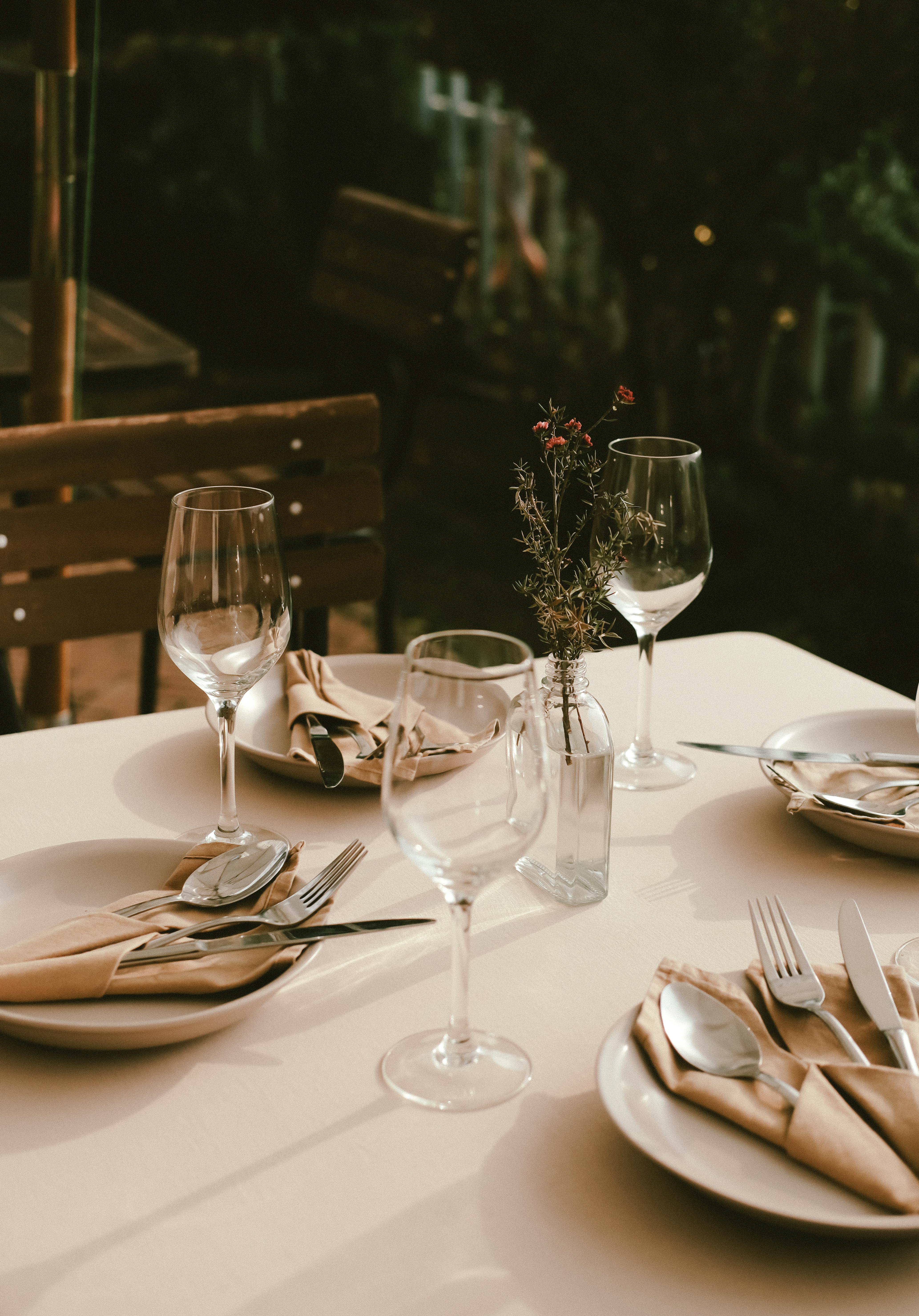 Set Table in a Fancy Restaurant · Free Stock Photo