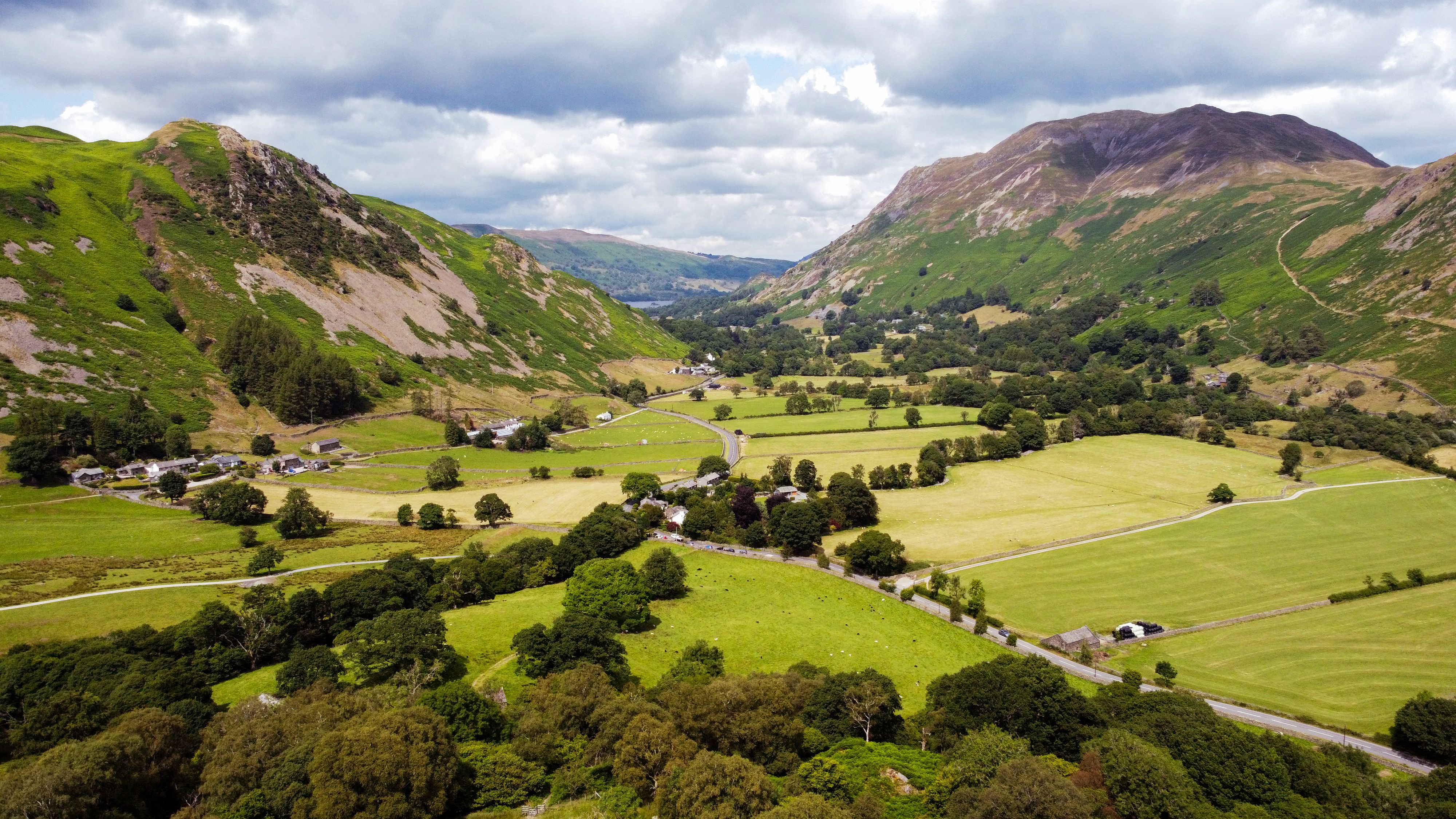 Aerial View of Farms and Fields in the Valley · Free Stock Photo