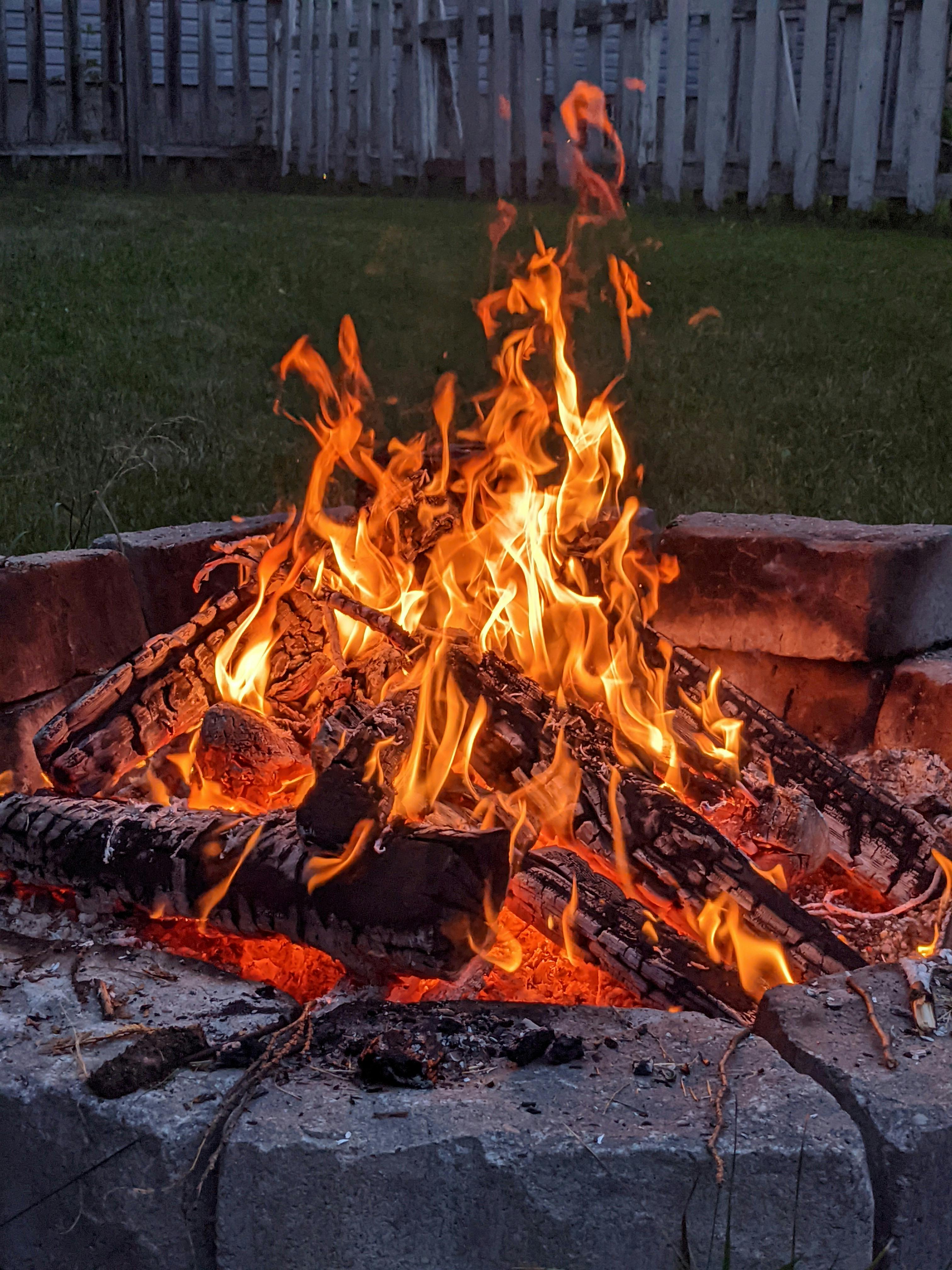 Fire Pit in Yard · Free Stock Photo