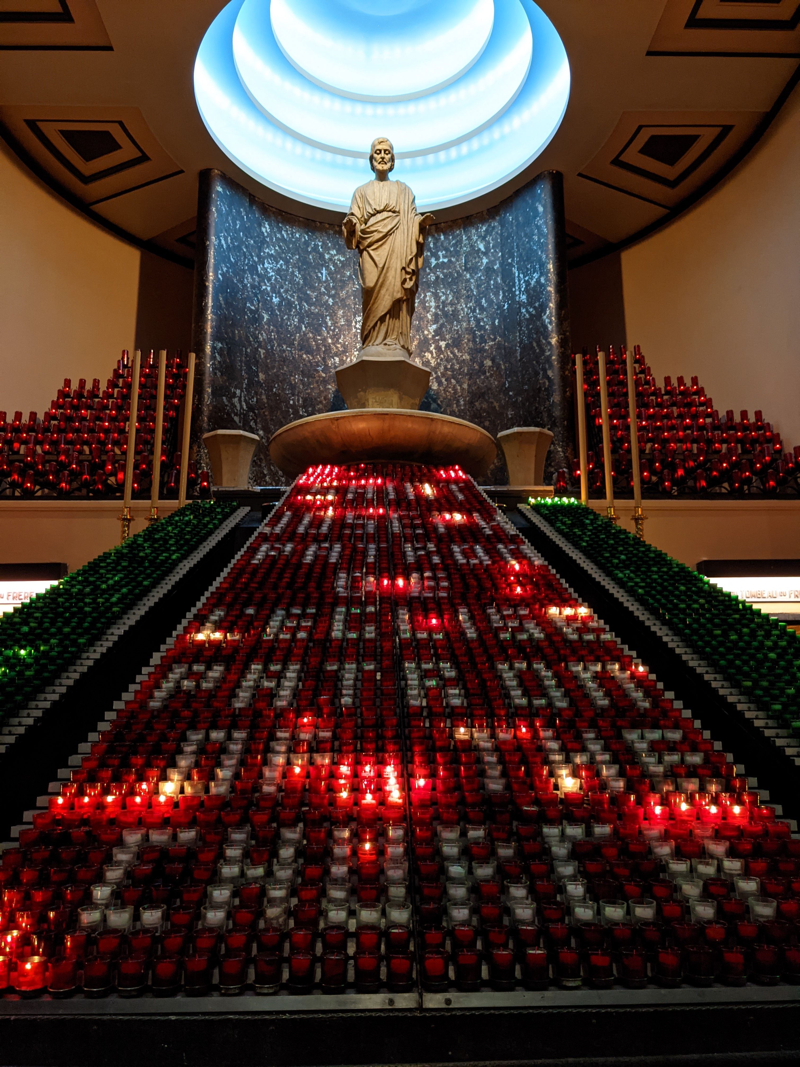Statue of Saint Joseph in Votive Chapel, Surrounded by Candles · Free ...