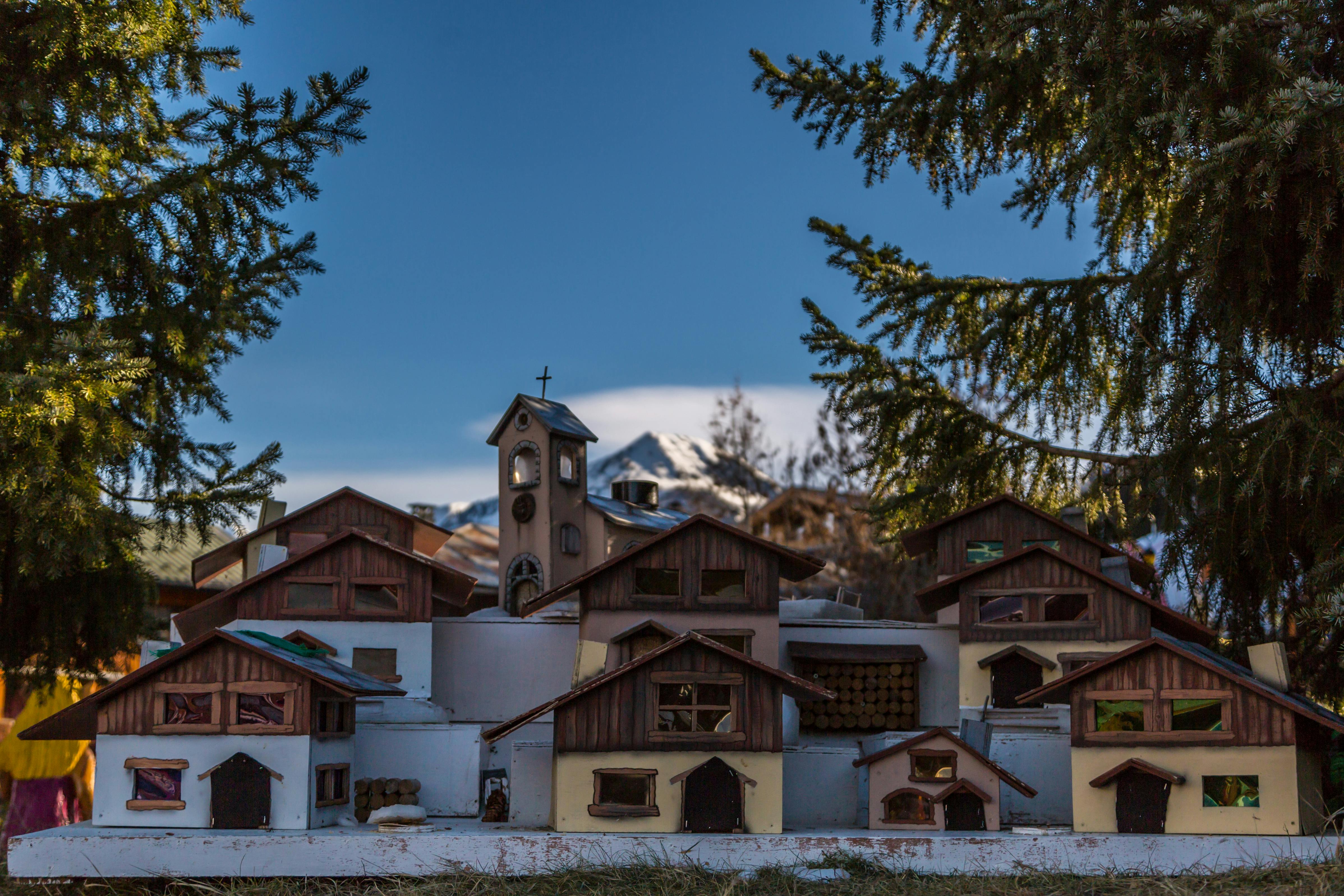 View Of Village From Gray Window · Free Stock Photo