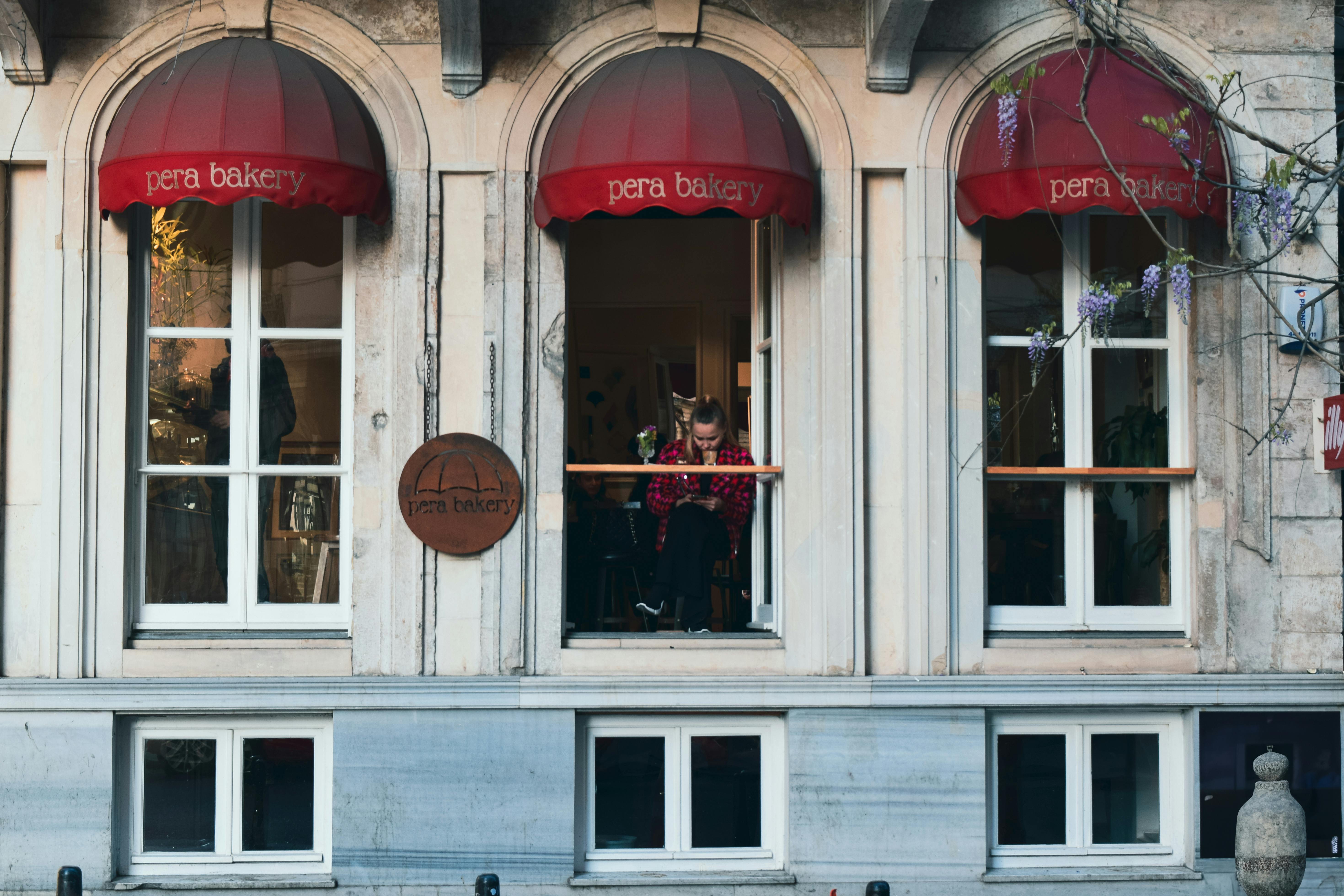 Cafe Windows with Awnings · Free Stock Photo