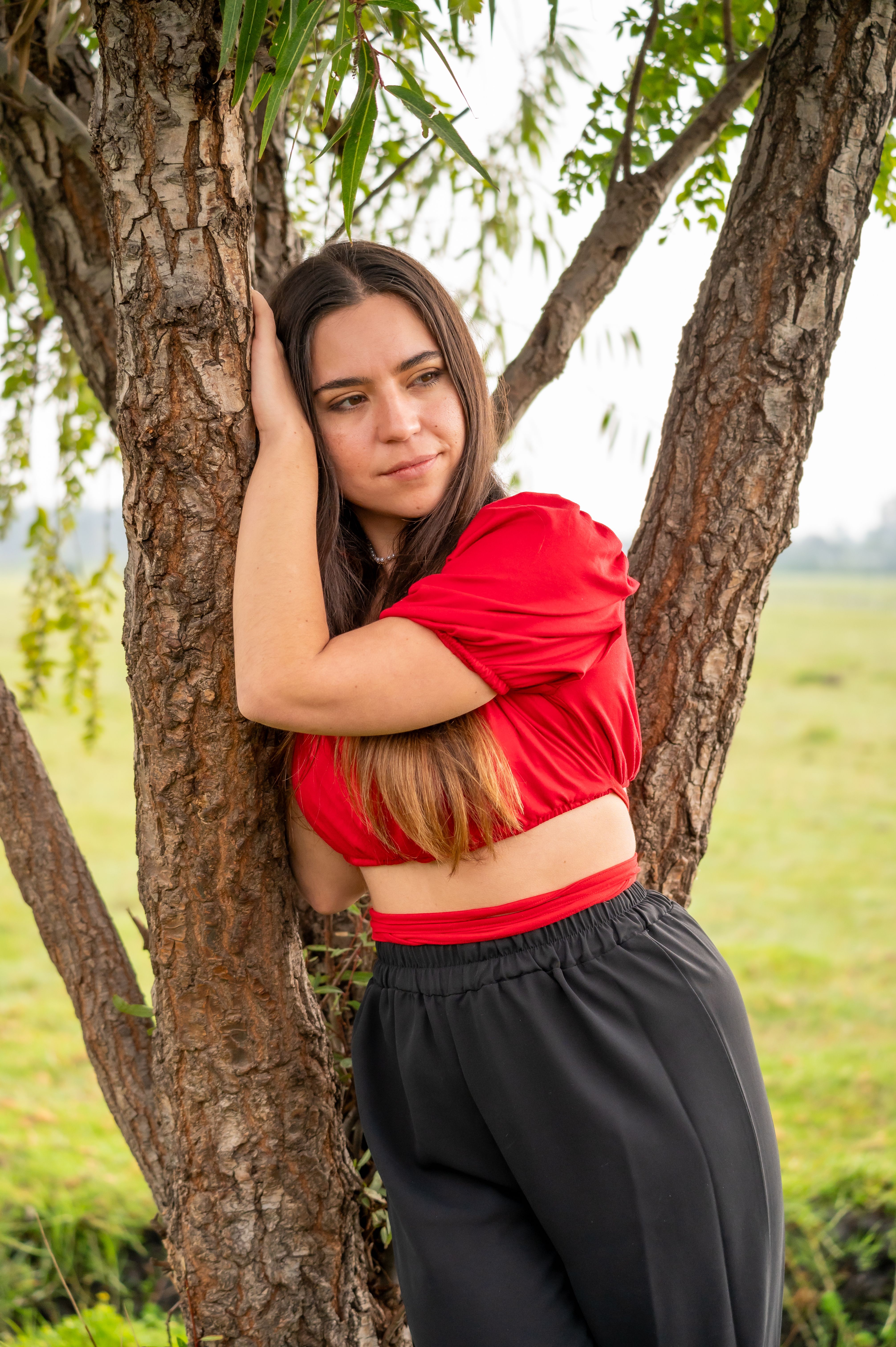 Woman Standing by Tree · Free Stock Photo