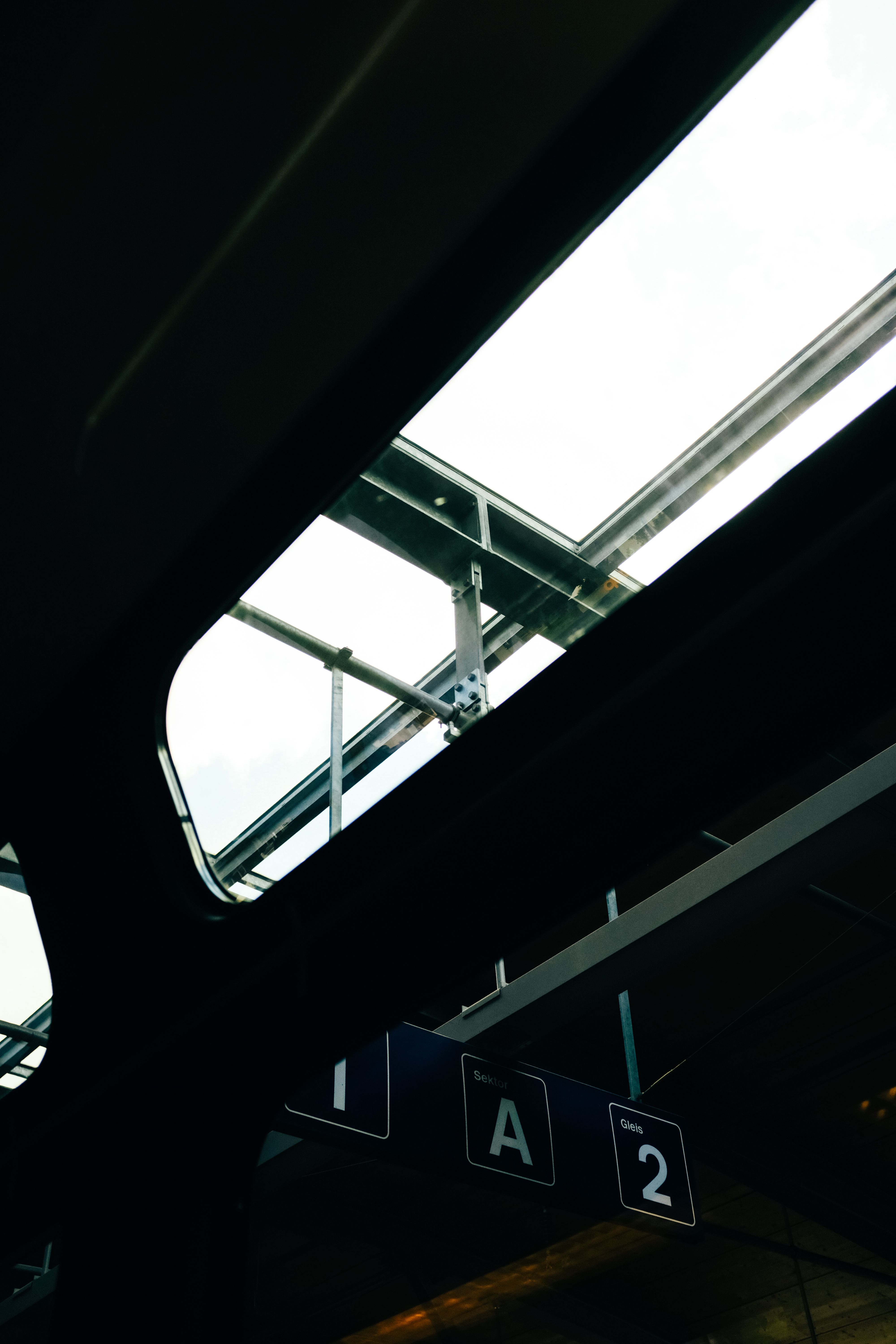 Train Platform Ceiling seen from Car Window · Free Stock Photo