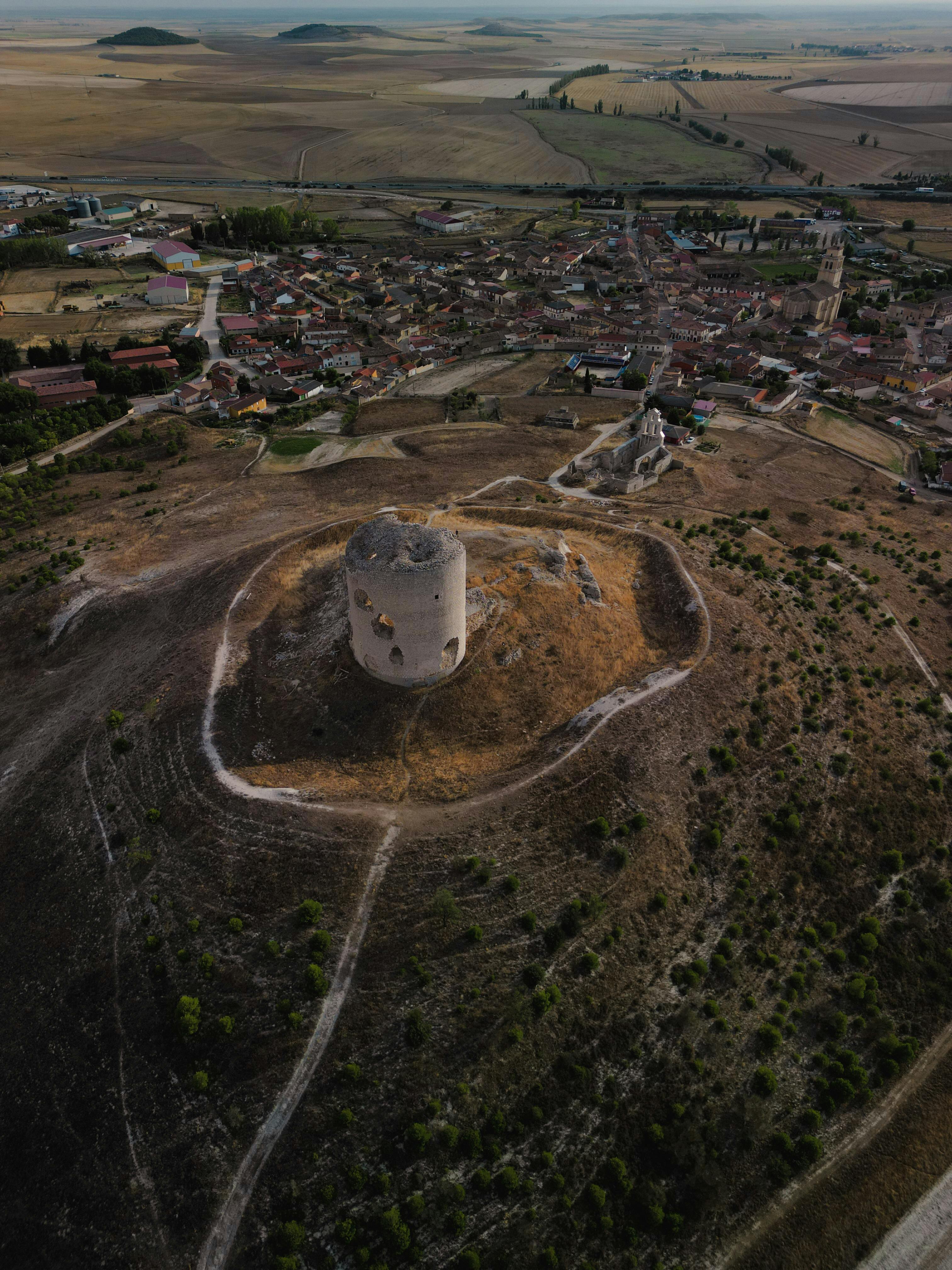 Birds Eye View Of An Old Windmill Free Stock Photo