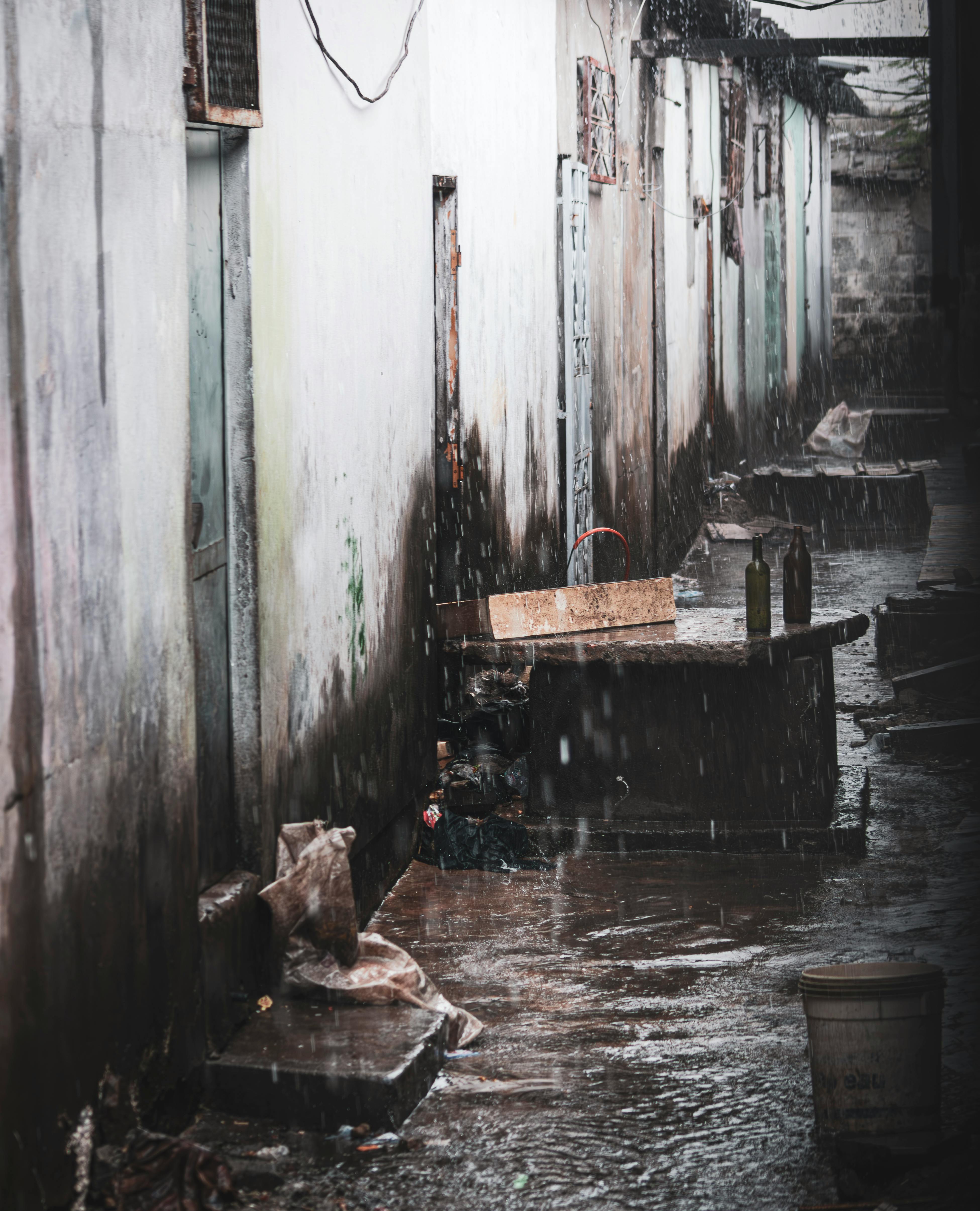 Rain in an Abandoned Alley · Free Stock Photo