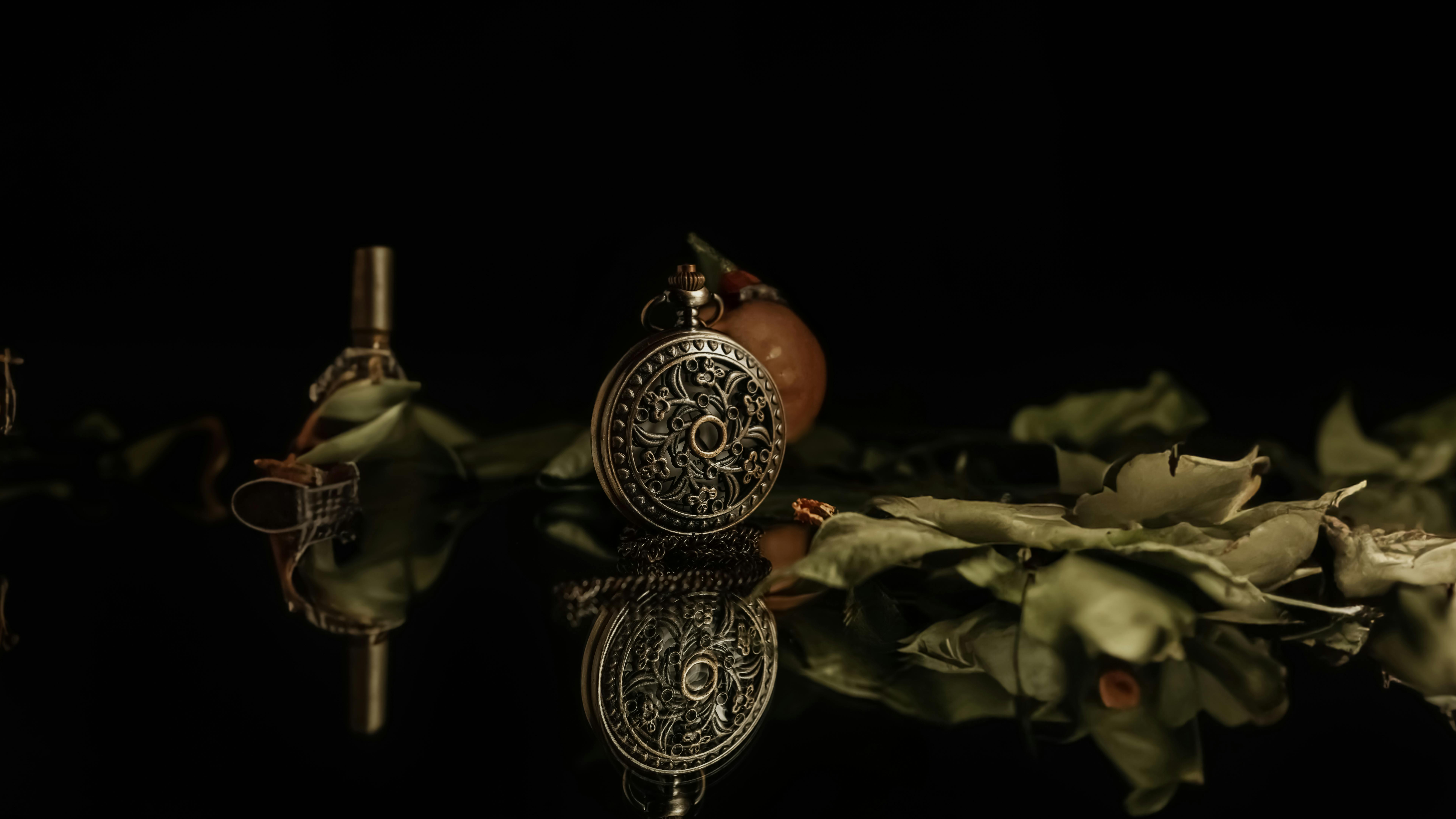 Vintage Pocket Watch on Black Background · Free Stock Photo
