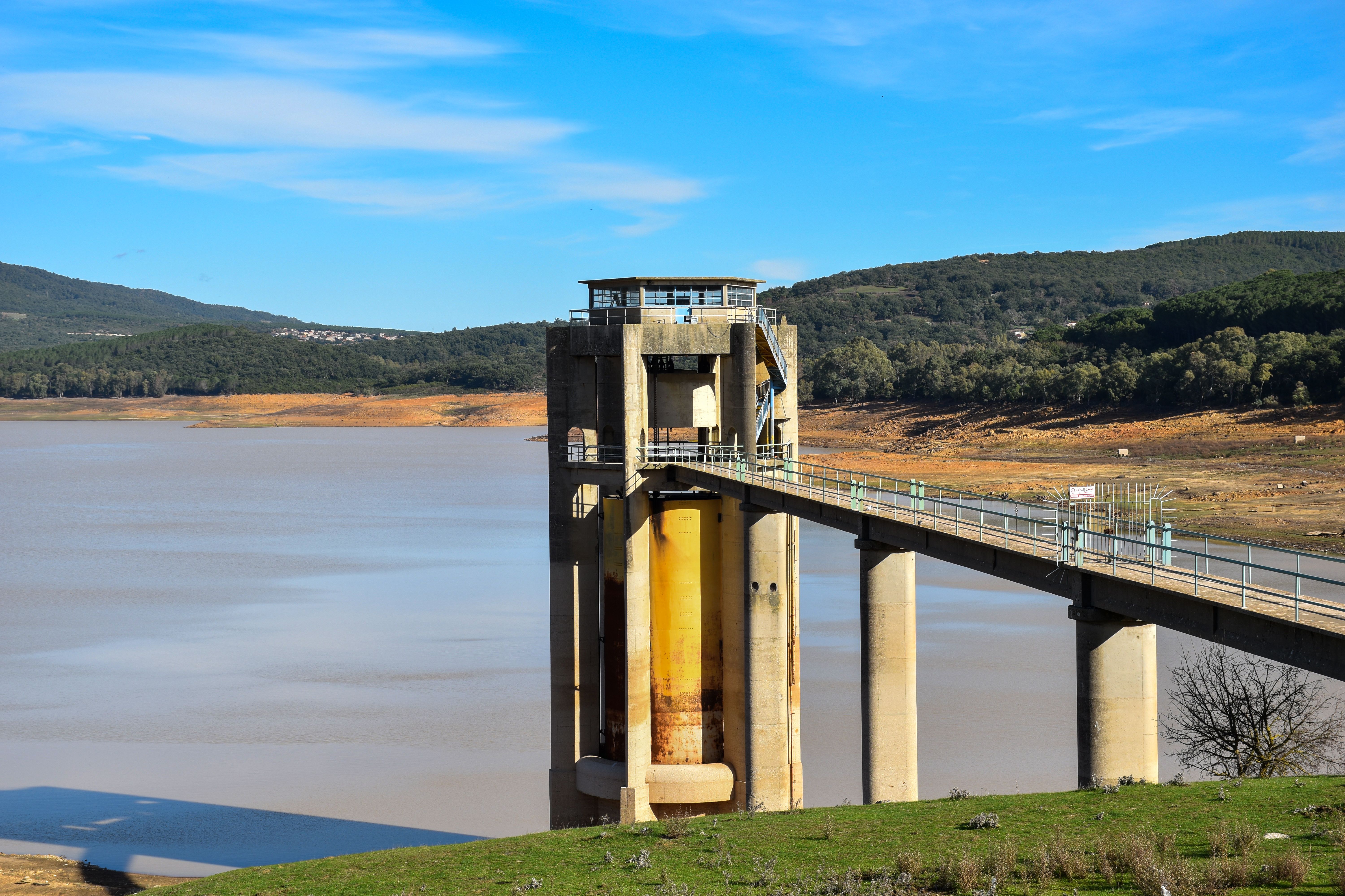 Concrete Tower at a Shore of Beni M’Tir Dam Reservoir in Tunisia · Free ...