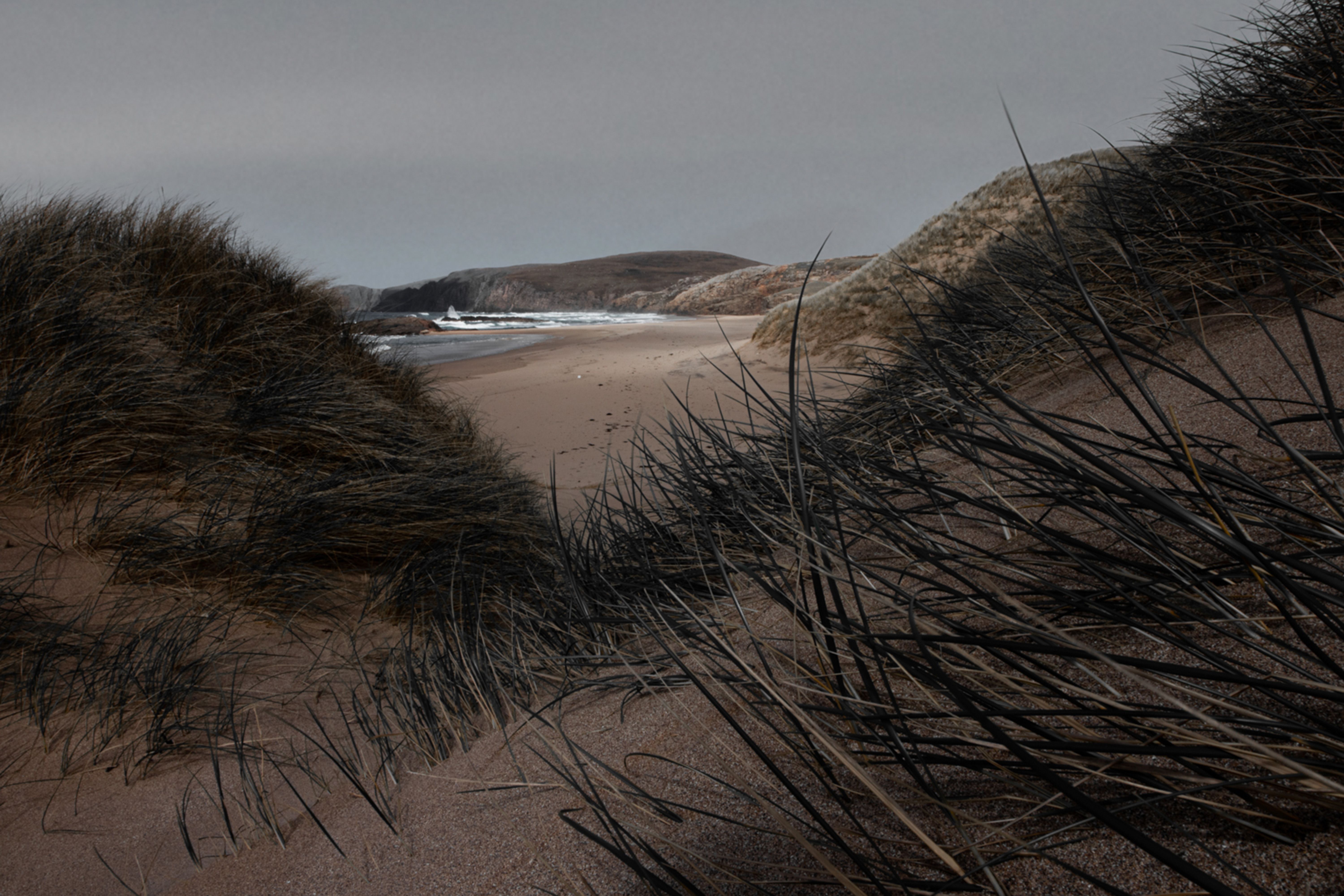 Sand on Ocean Shore on Cold Day · Free Stock Photo