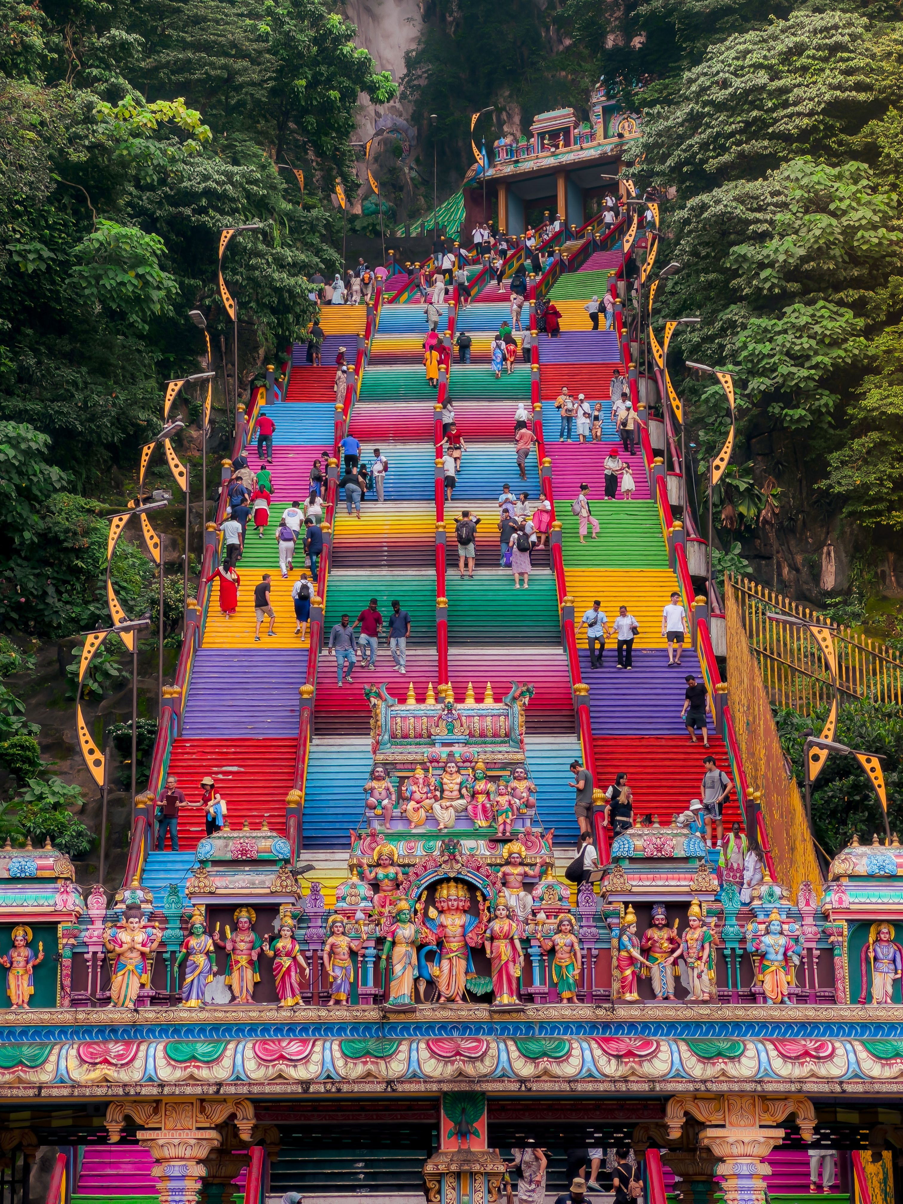 Colorful Stairs in Batu Caves in Malaysia · Free Stock Photo