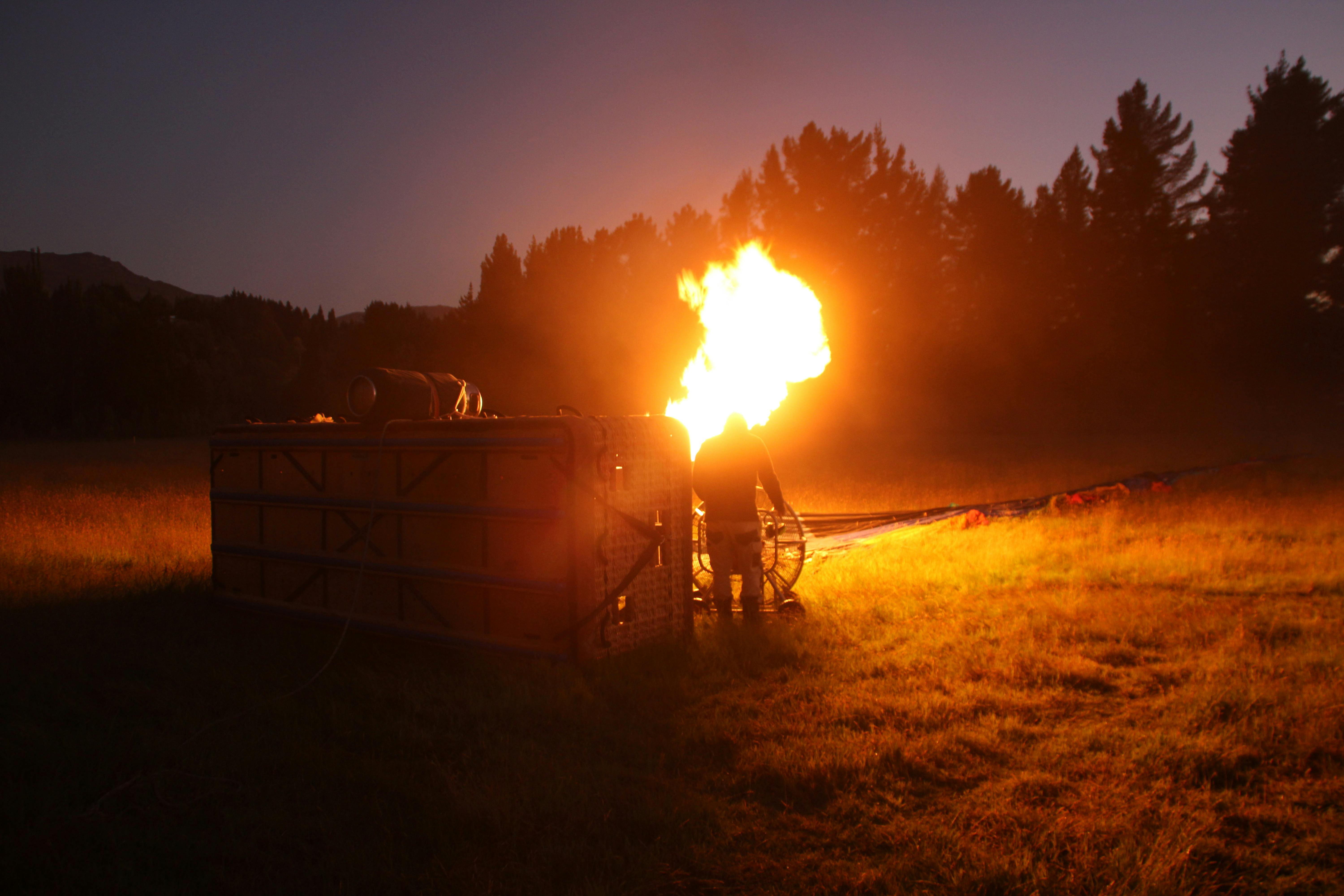 A Fire of a Field at Night · Free Stock Photo