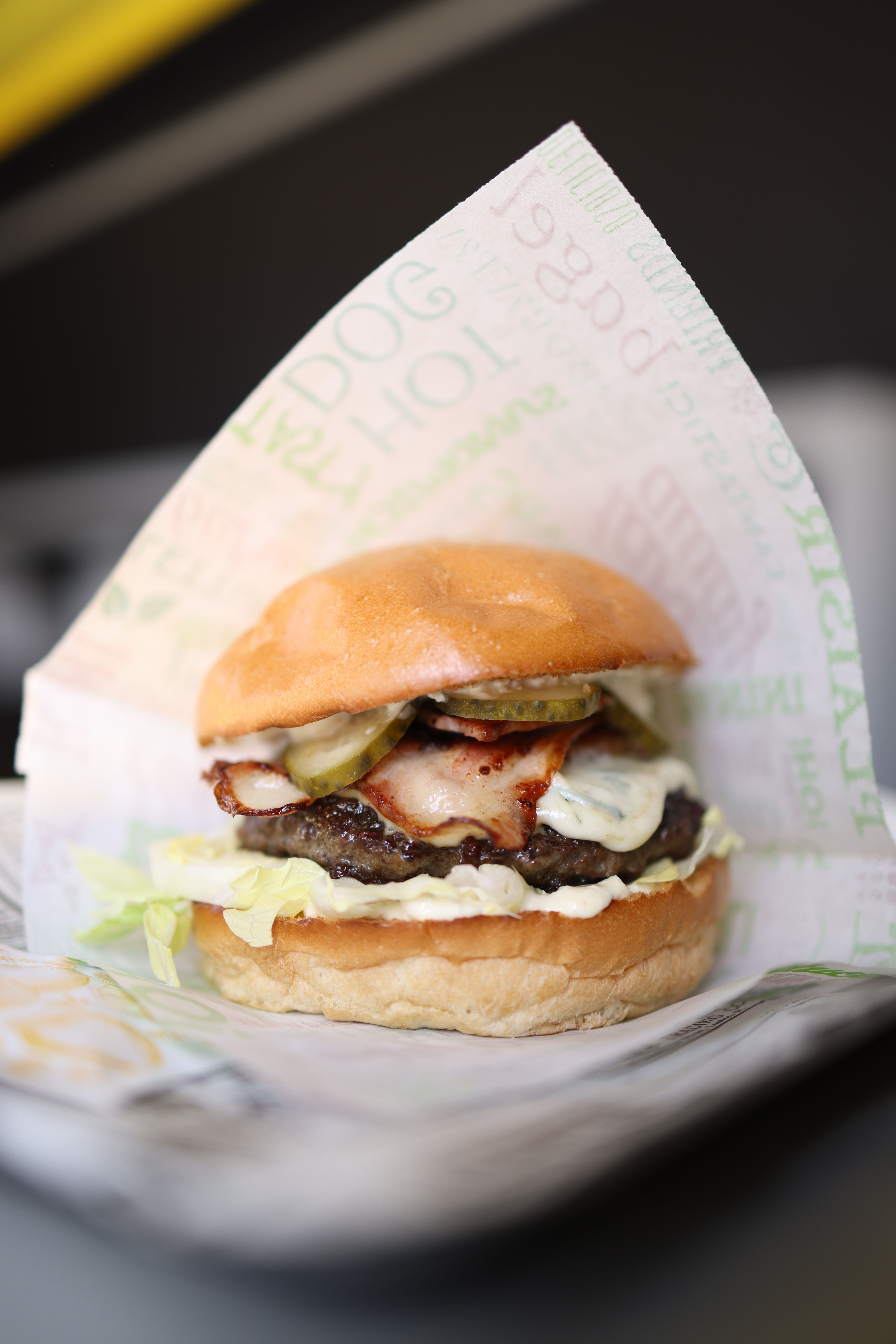 Close up of Hamburger in Paper · Free Stock Photo