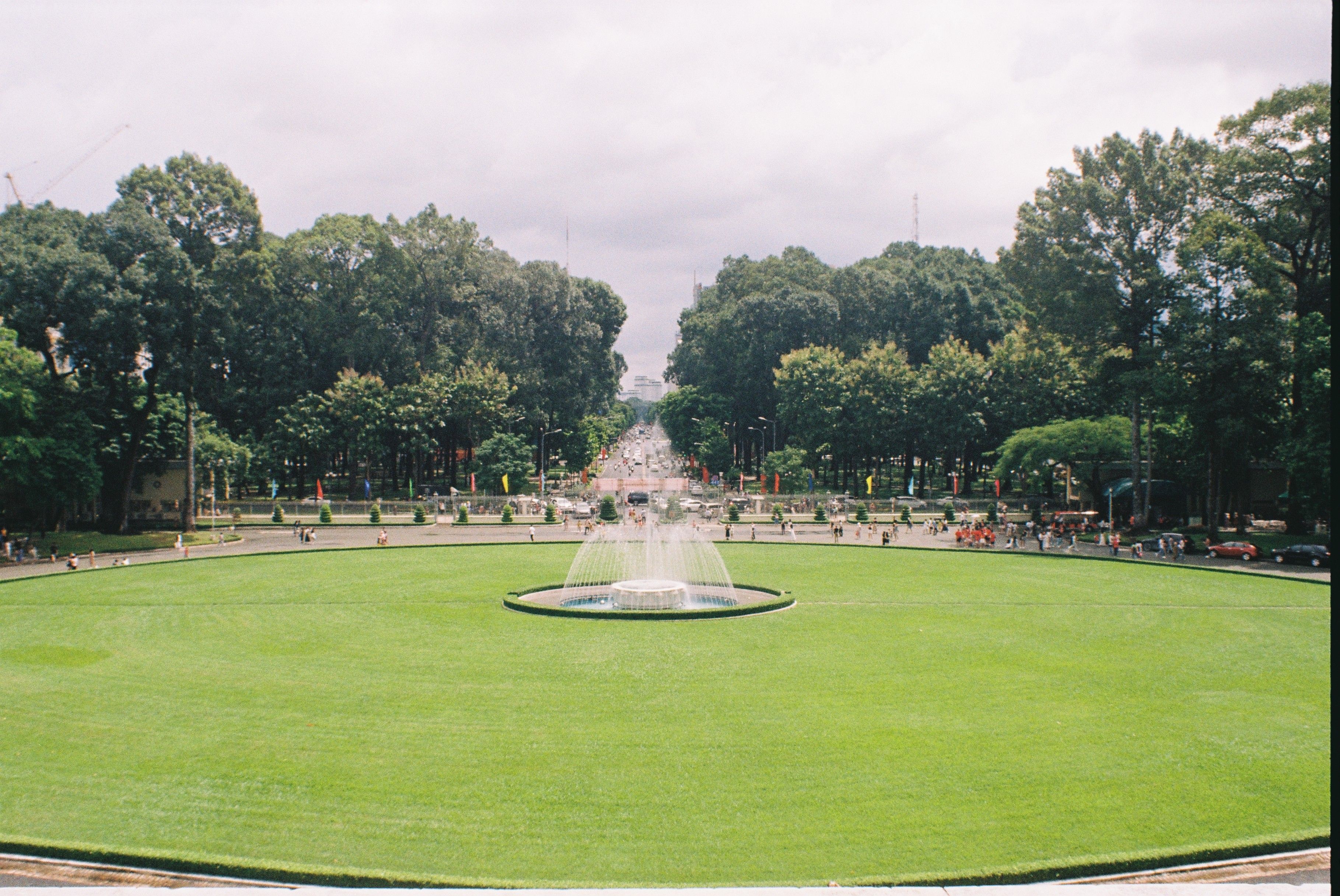 Fountain in Park by Modern Apartment · Free Stock Photo