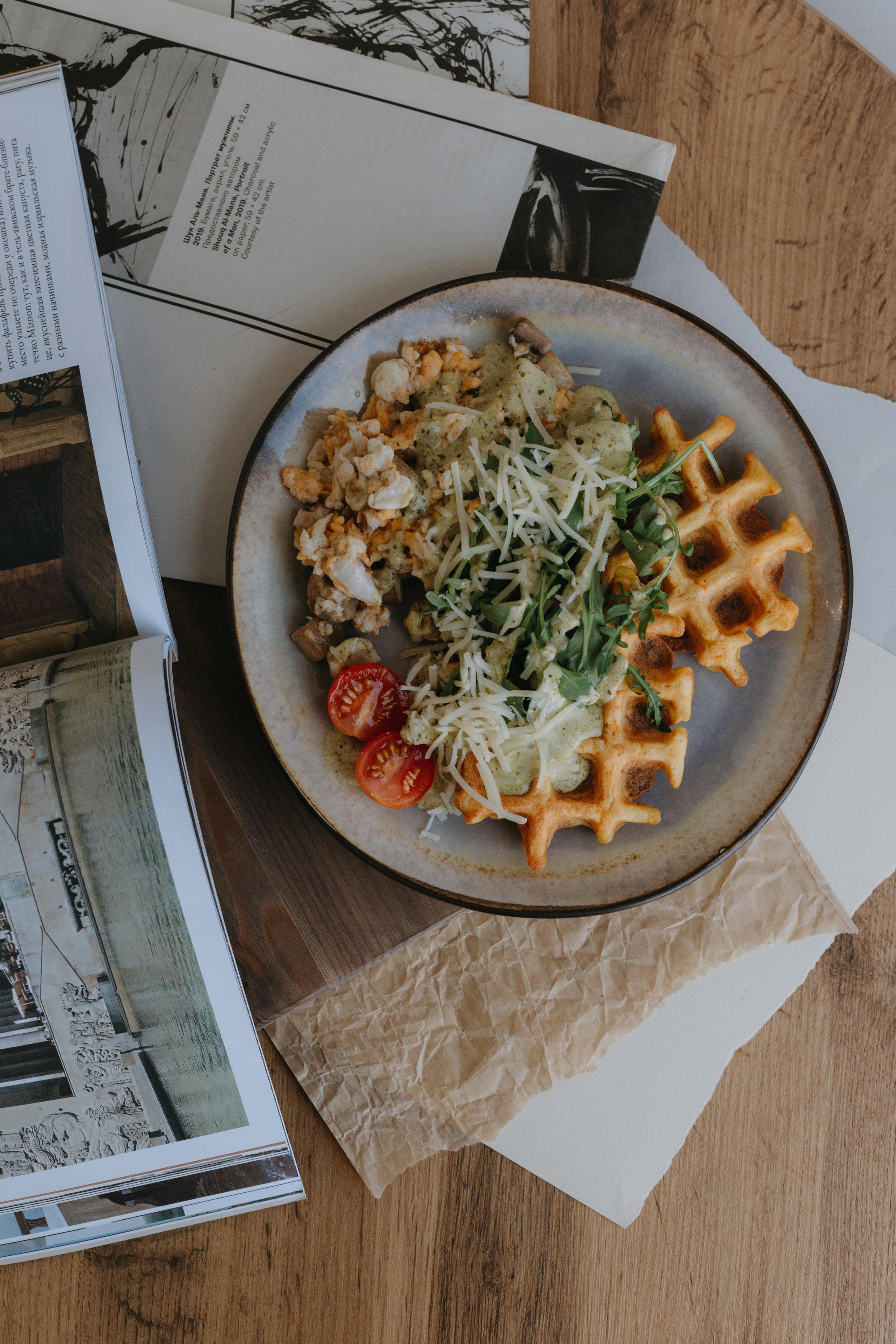 Plate with Food on Books · Free Stock Photo