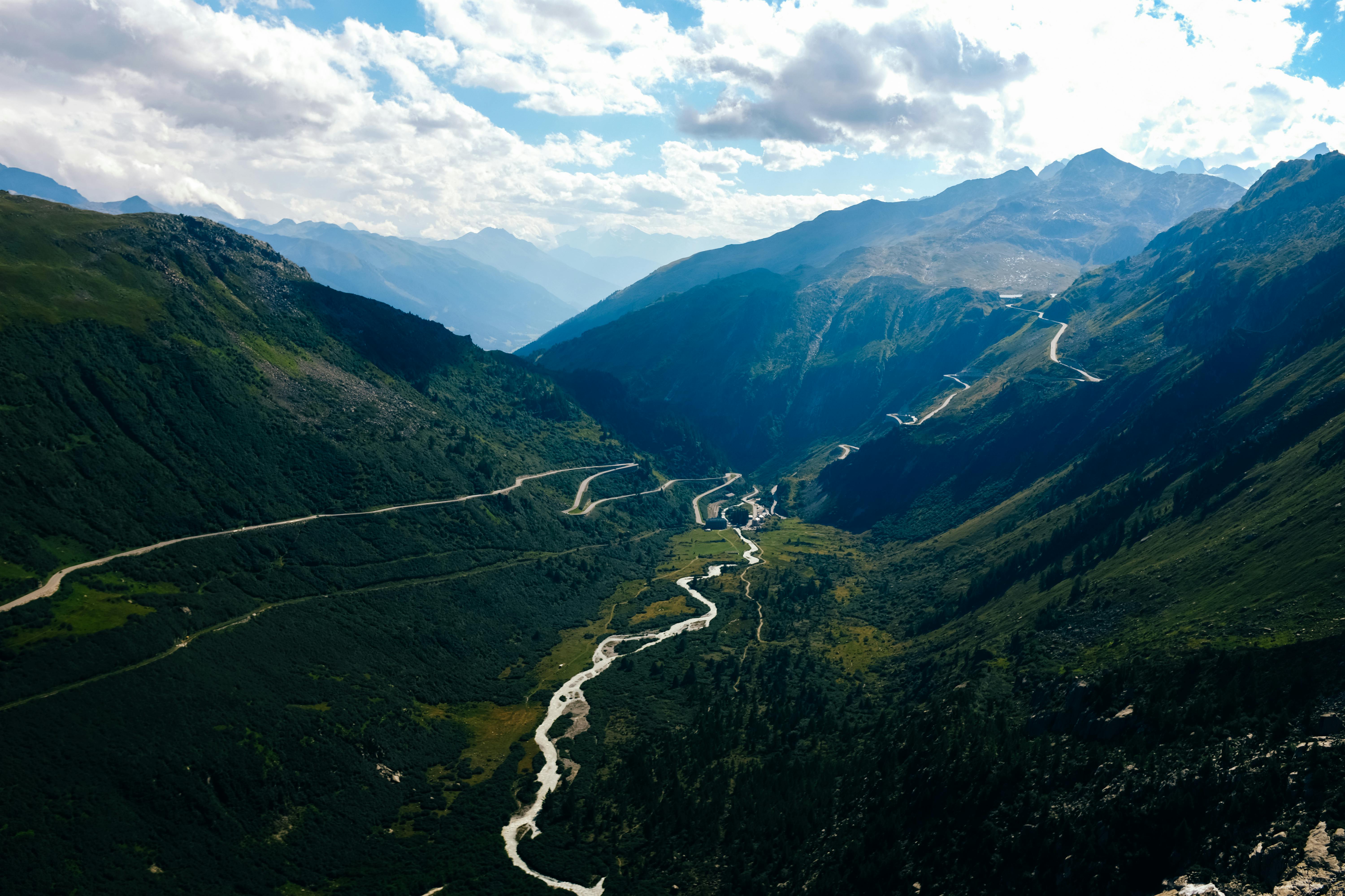 Aerial View of Mountains and the Valley · Free Stock Photo