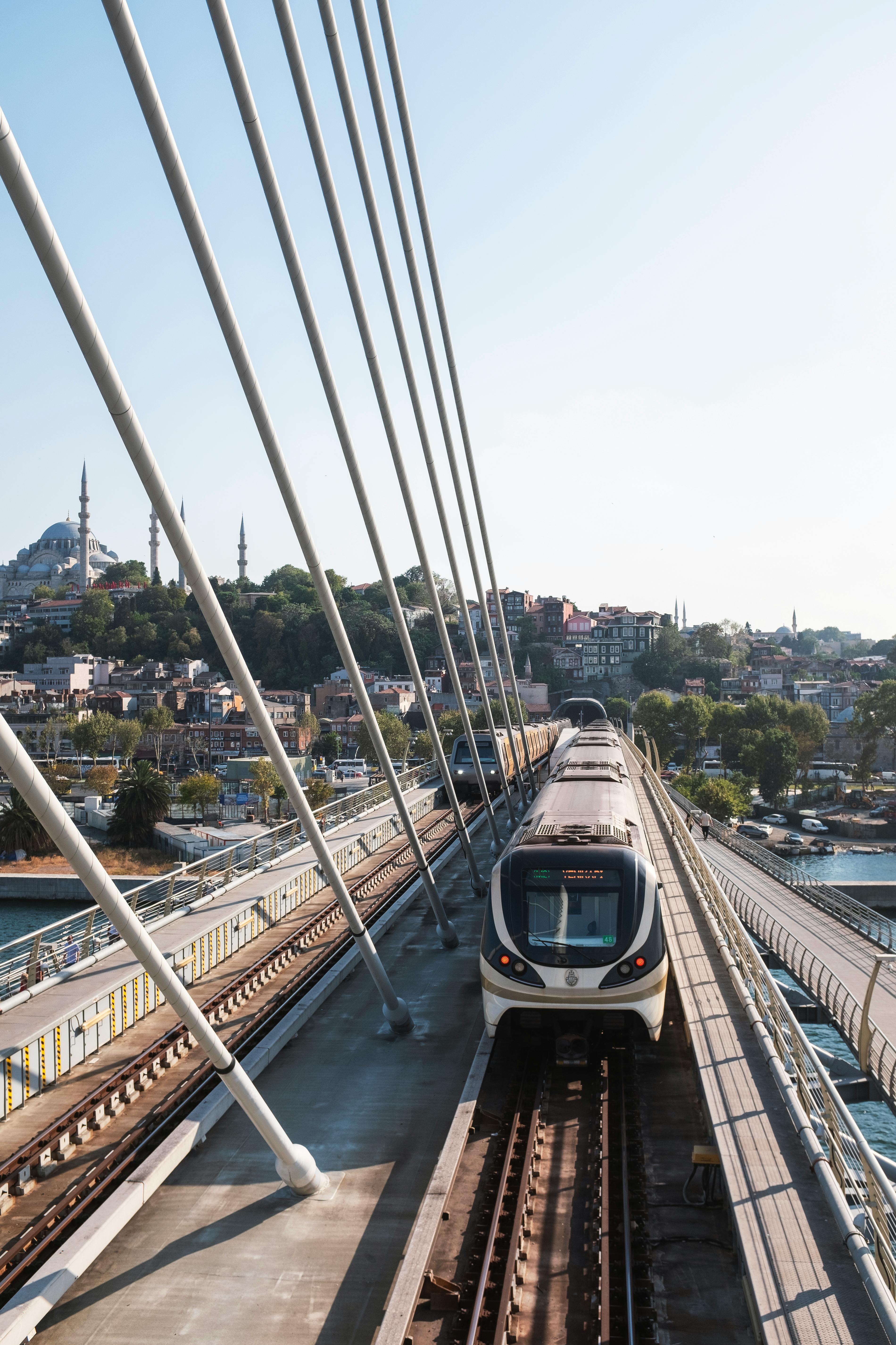 Metro Trains on Halic Bridge in Istanbul · Free Stock Photo