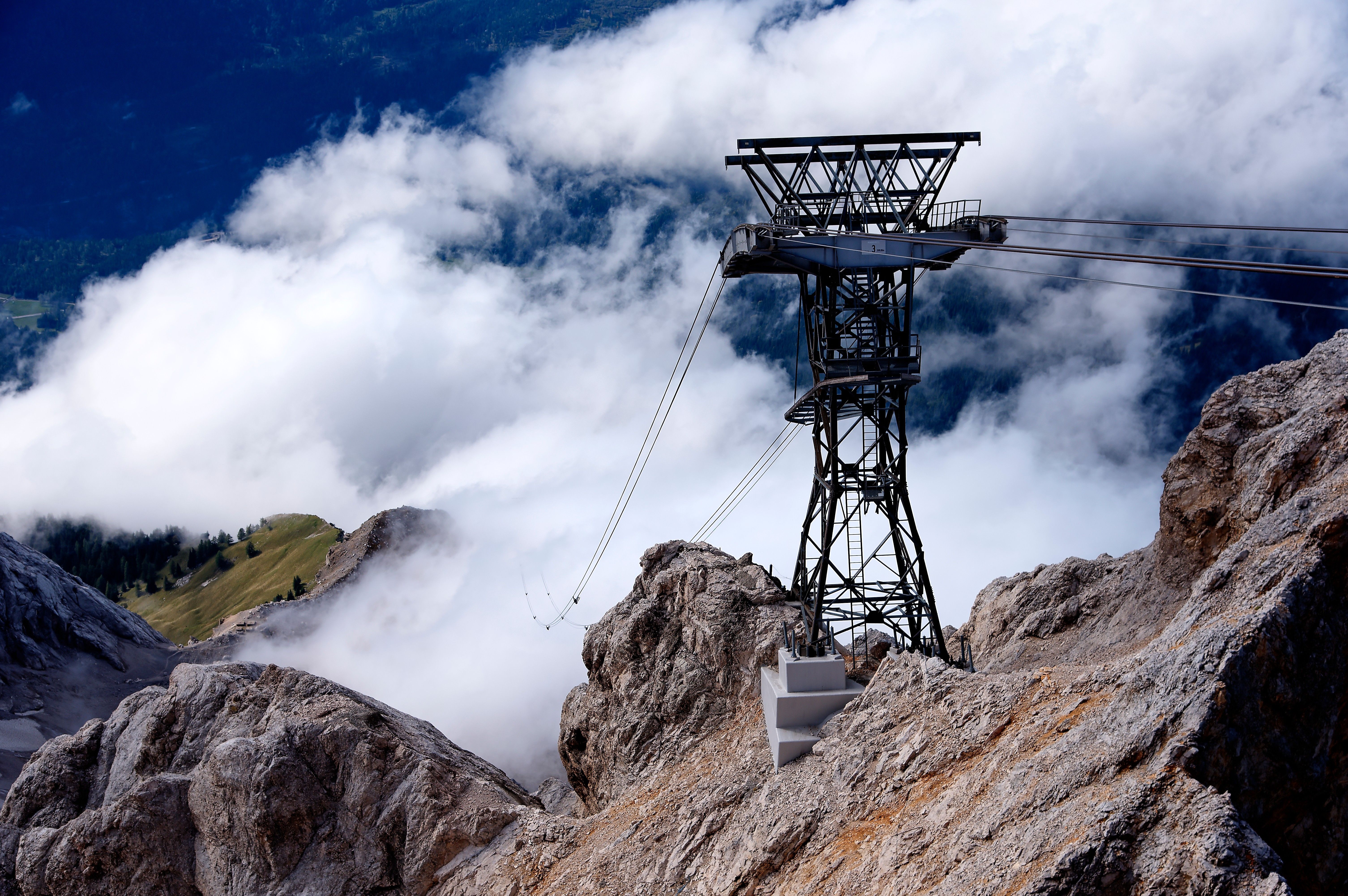 A Utility Pole on Top of a Rocky Mountain · Free Stock Photo
