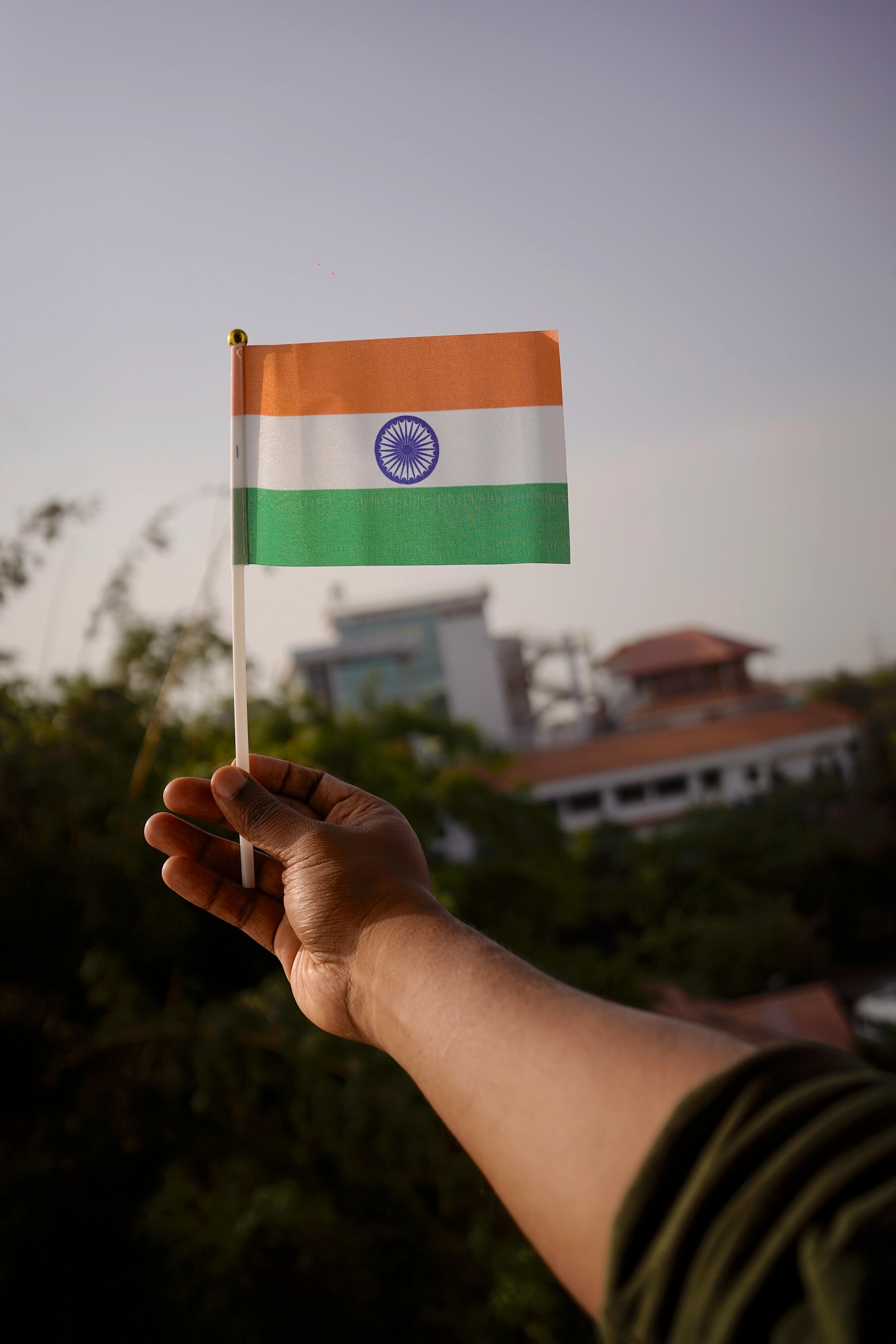 Kid Holding Two Indian Flags · Free Stock Photo