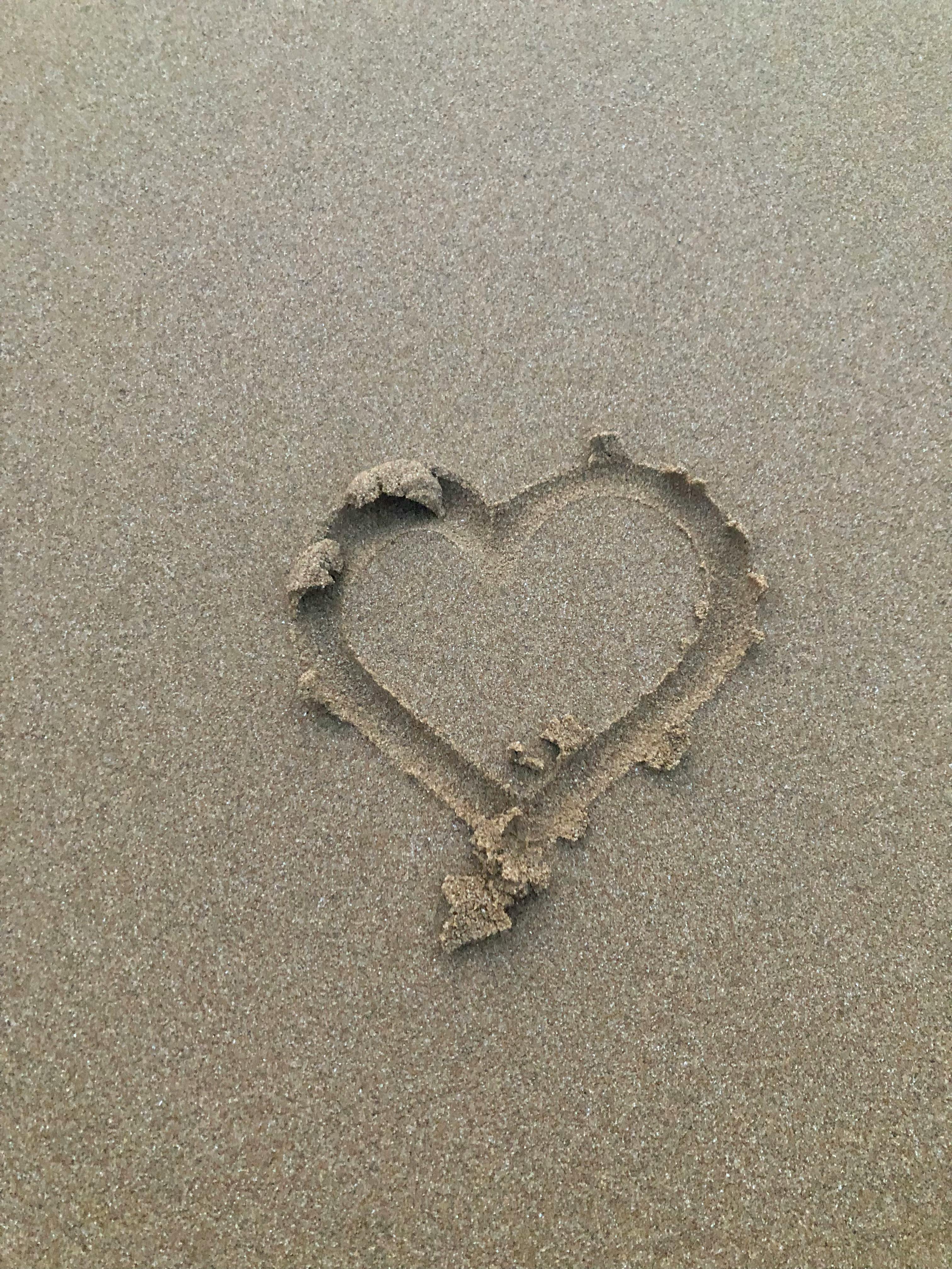 Heart Shape on Sand · Free Stock Photo