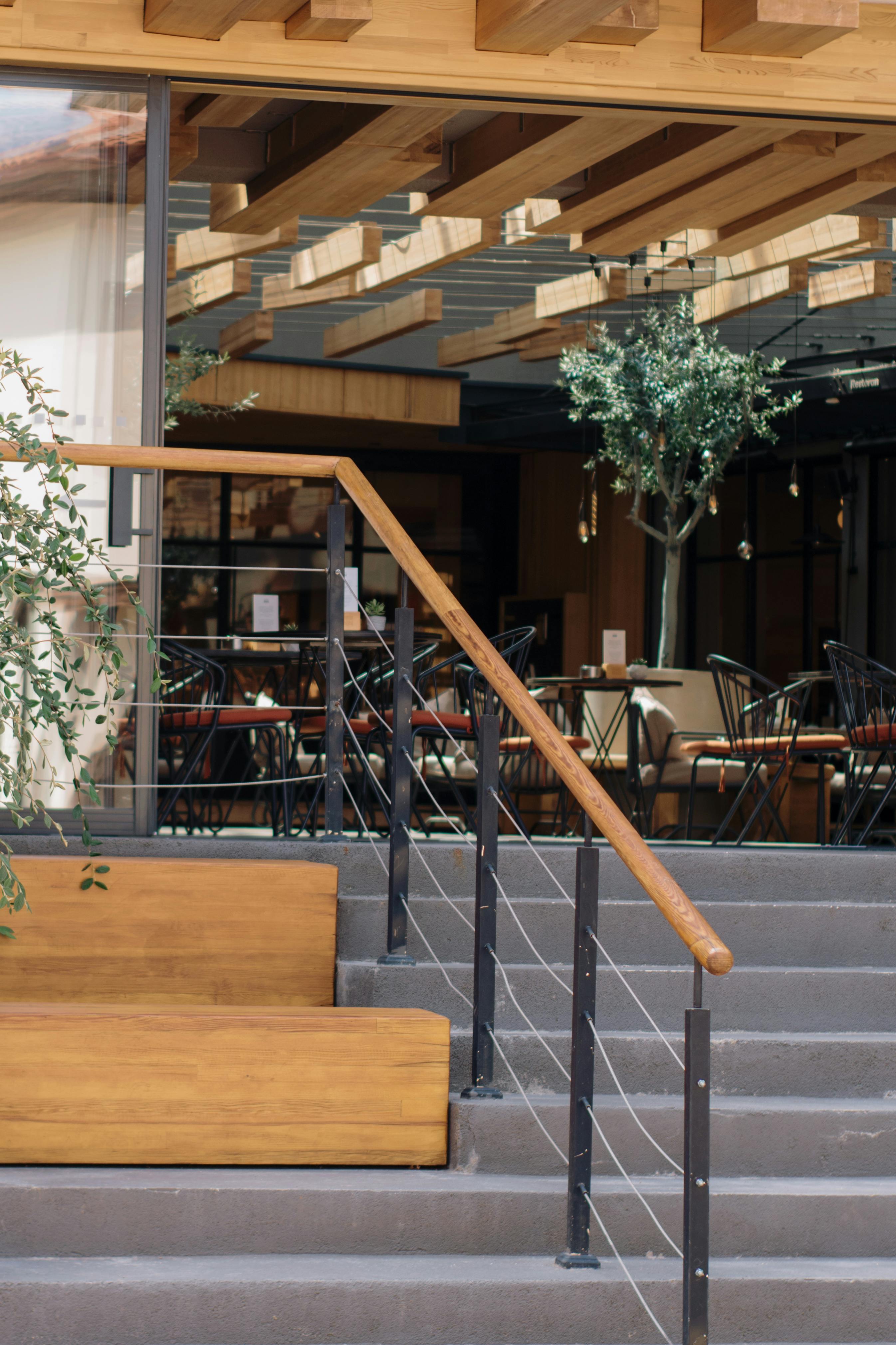 Stairs to Building Entrance with Terrace · Free Stock Photo