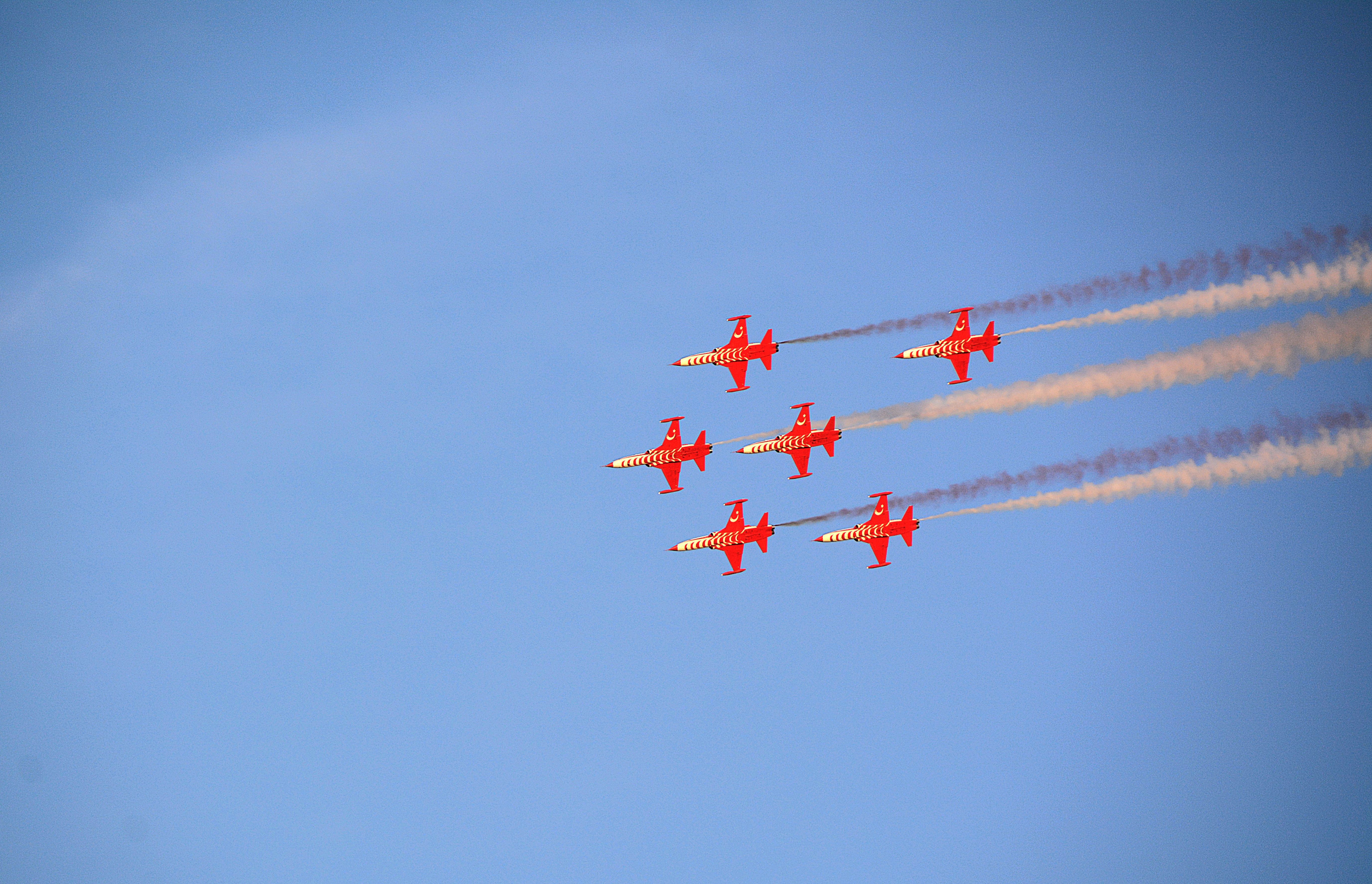 Red Fighter Planes during an Airshow · Free Stock Photo