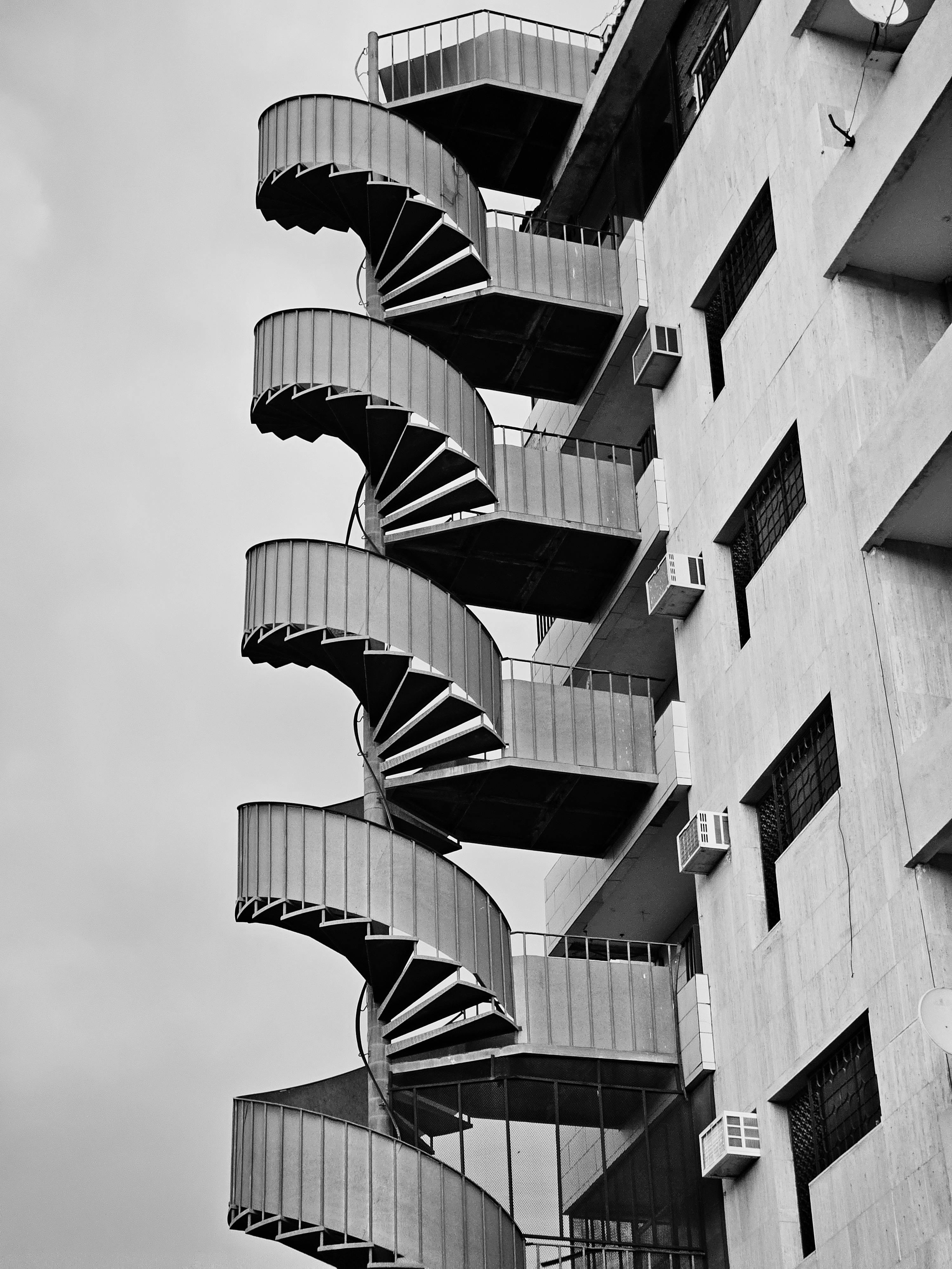 Winding Staircase Outside the Apartment Building · Free Stock Photo