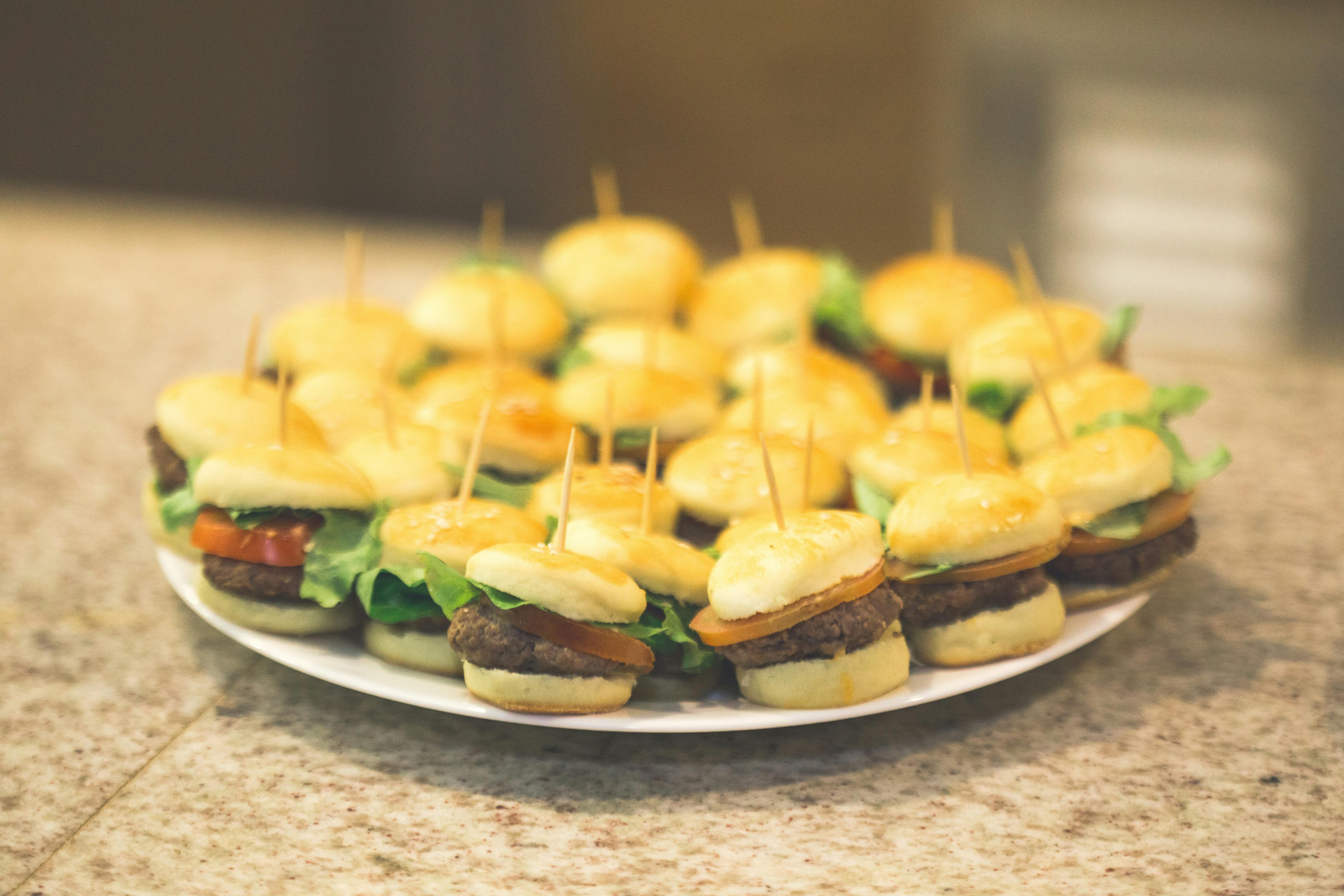 Mini Burgers on Plate · Free Stock Photo