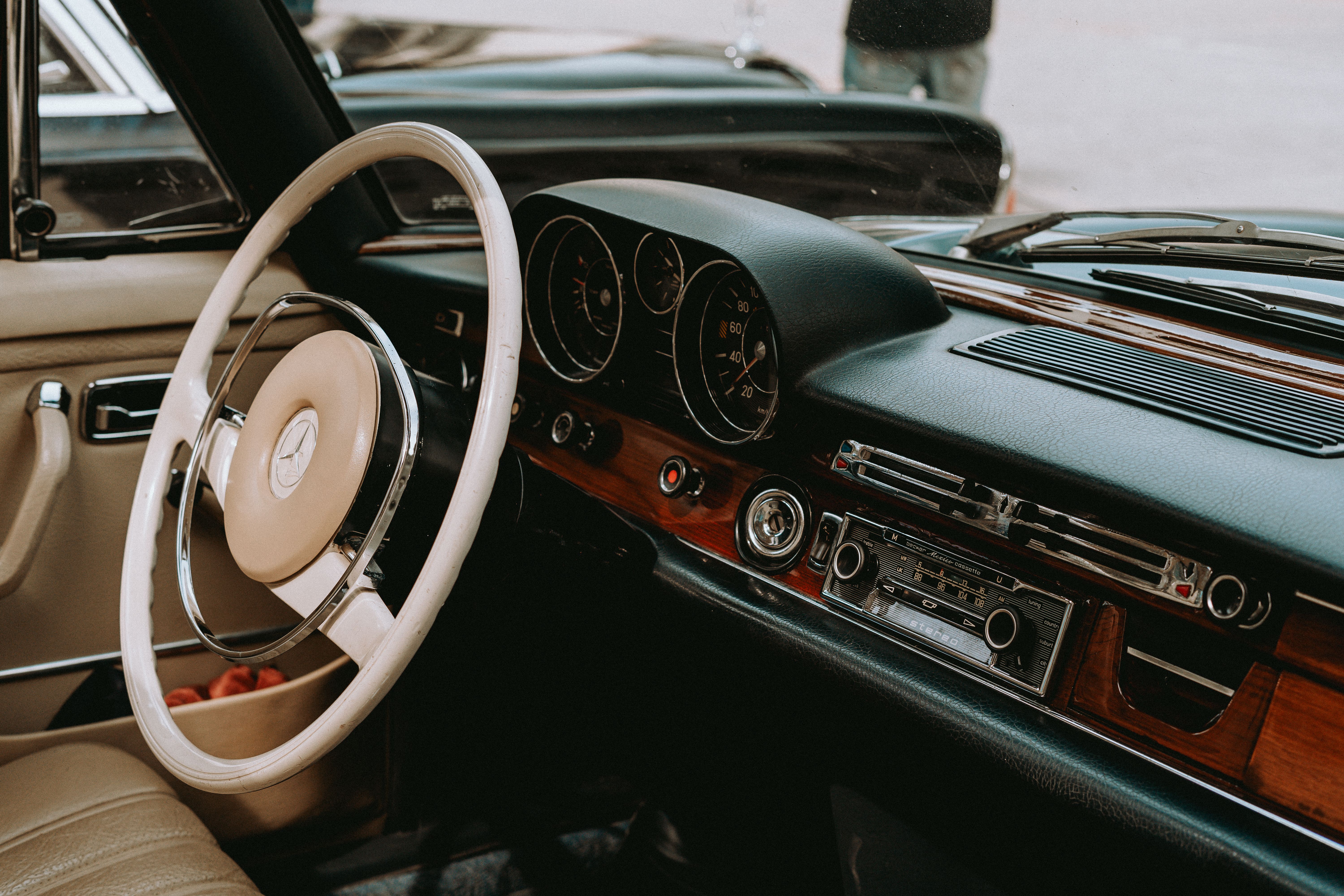 Interior of a Vintage Mercedes-Benz · Free Stock Photo