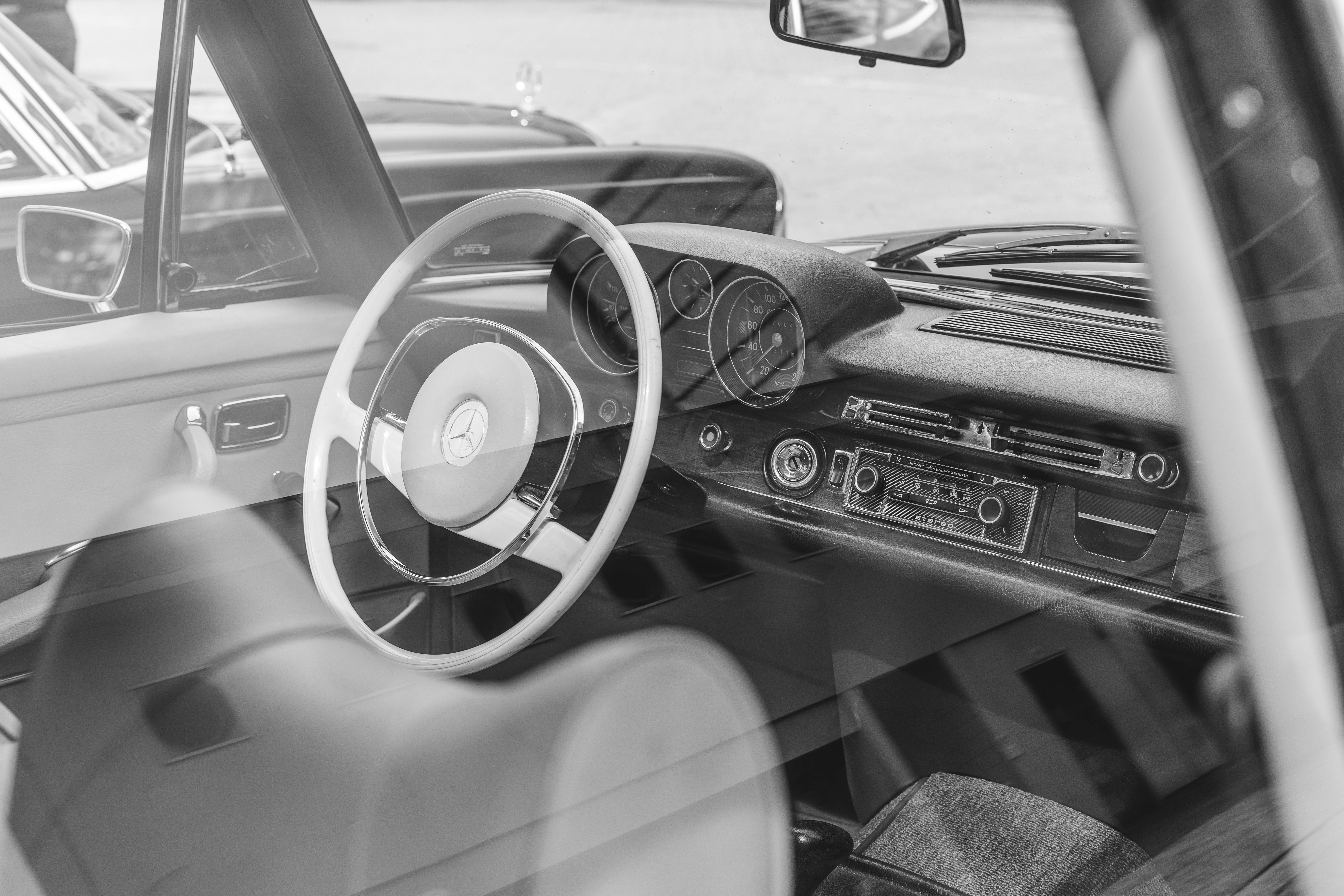 View of interior of vintage car · Free Stock Photo
