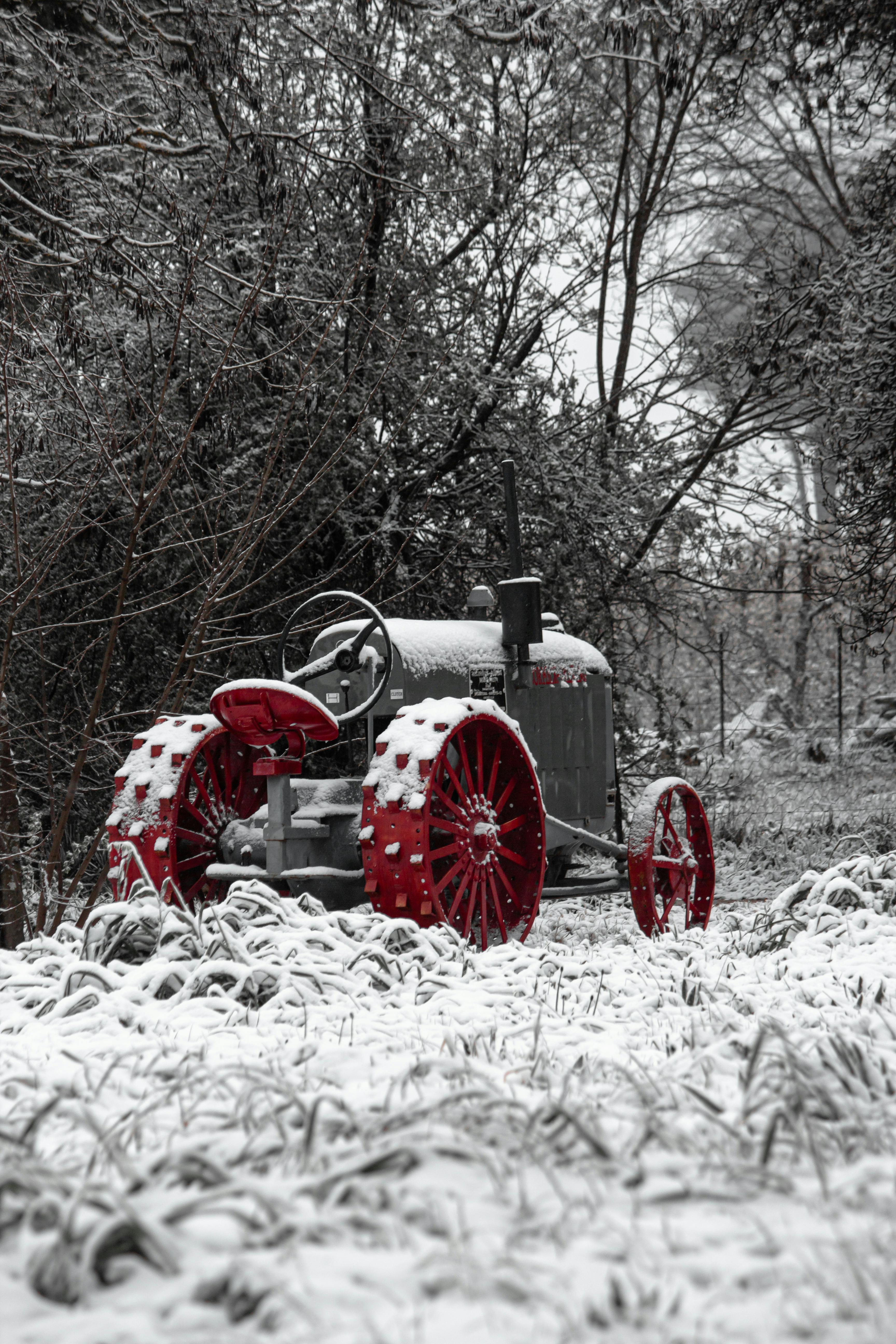 Snow Covered Old Fordson Tractor · Free Stock Photo