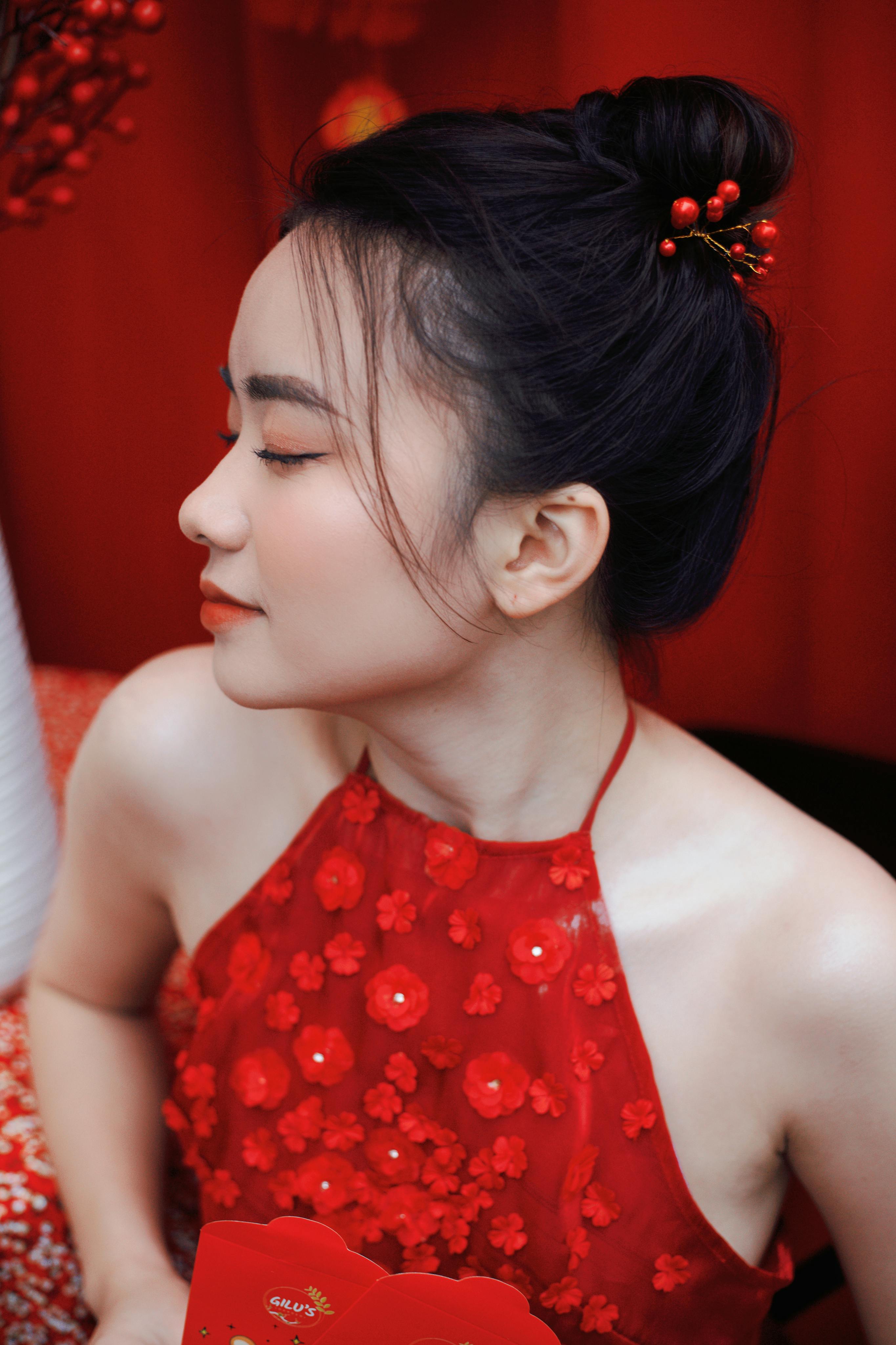 Woman Wearing Red Chinese Traditional Dress · Free Stock Photo