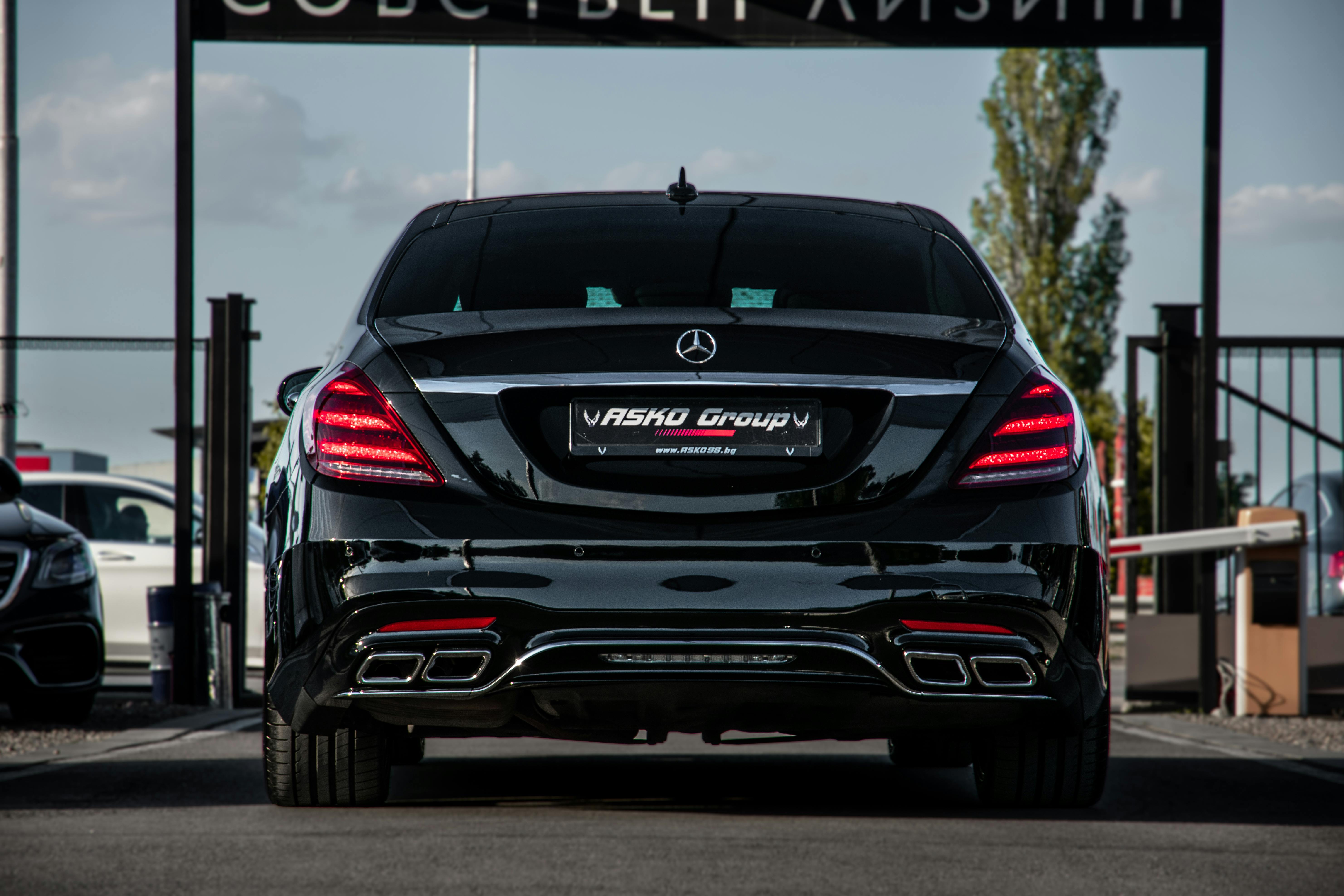 Back of a Black Mercedes-Benz S Class · Free Stock Photo