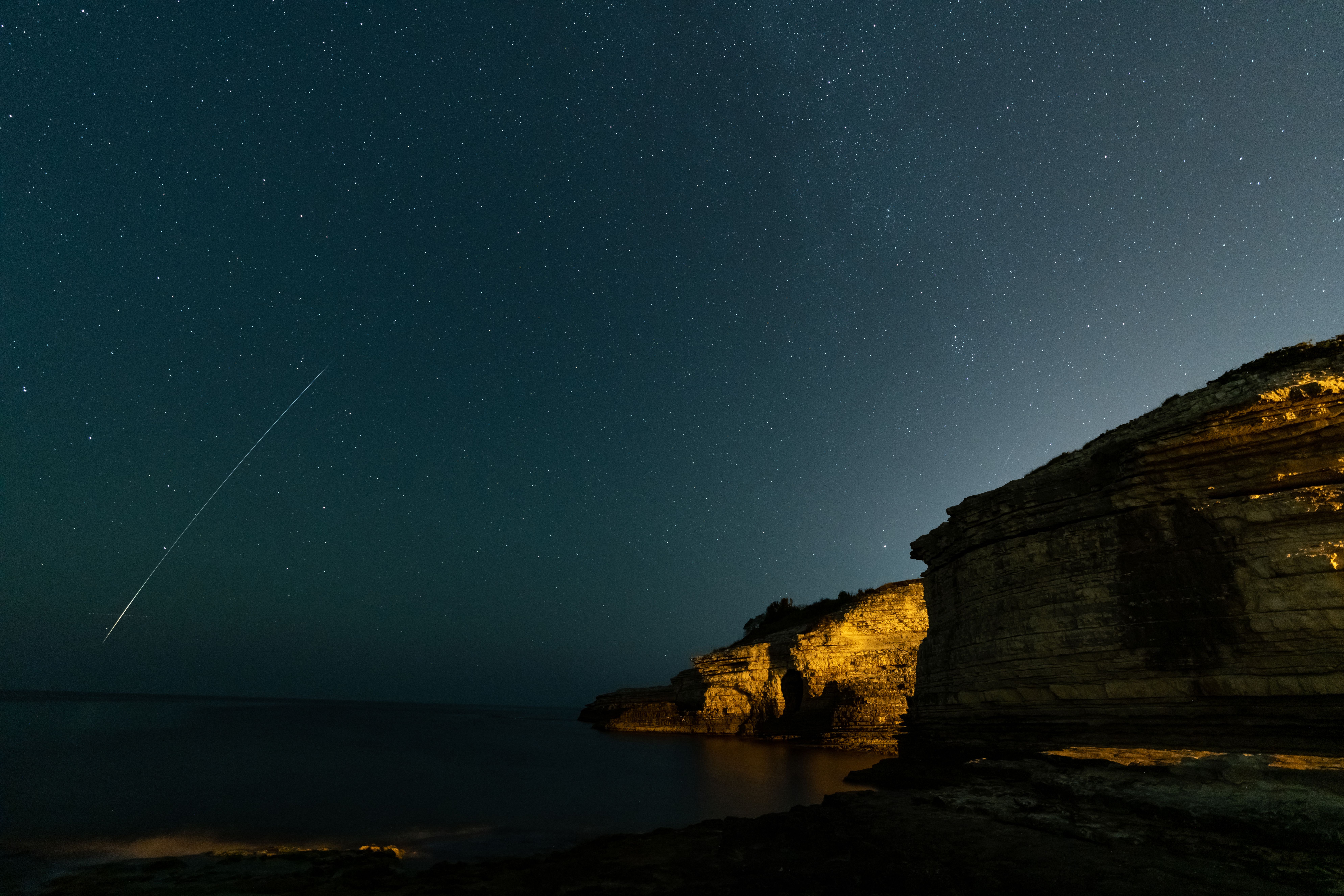 Rocks on Sea Shore at Night · Free Stock Photo