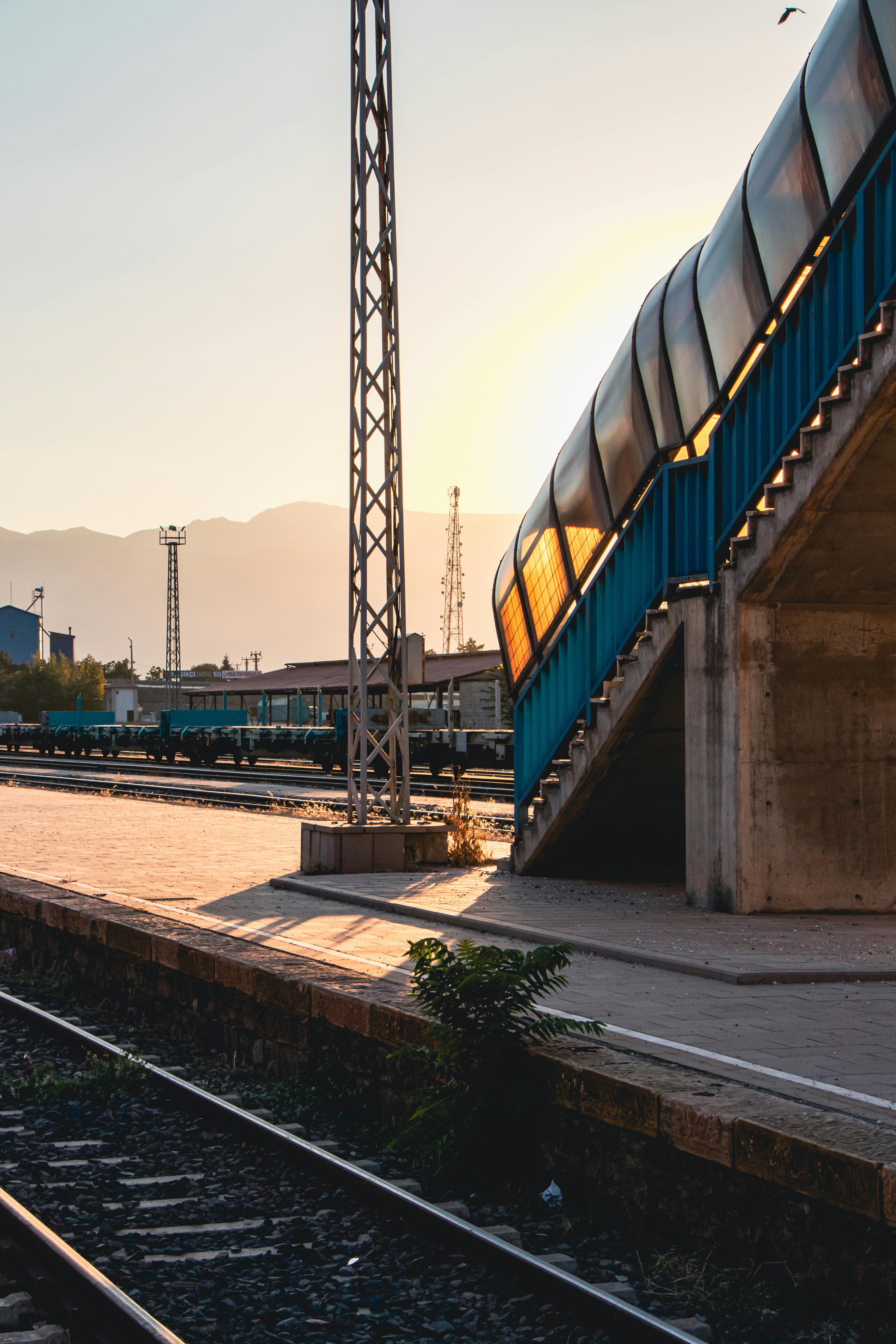 Stairs on Train Platform at Sunrise · Free Stock Photo