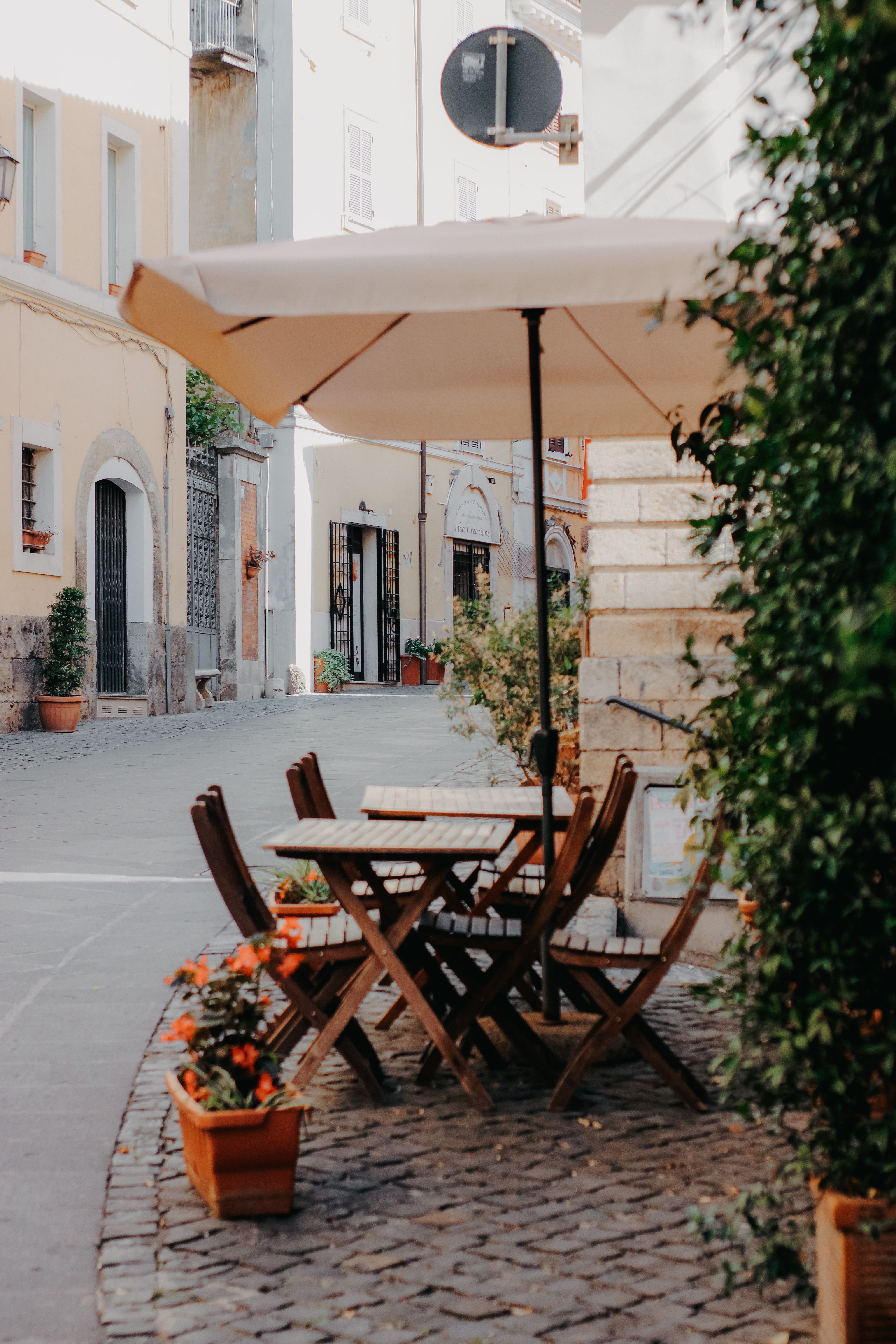 Cafe Tables in Old Town · Free Stock Photo
