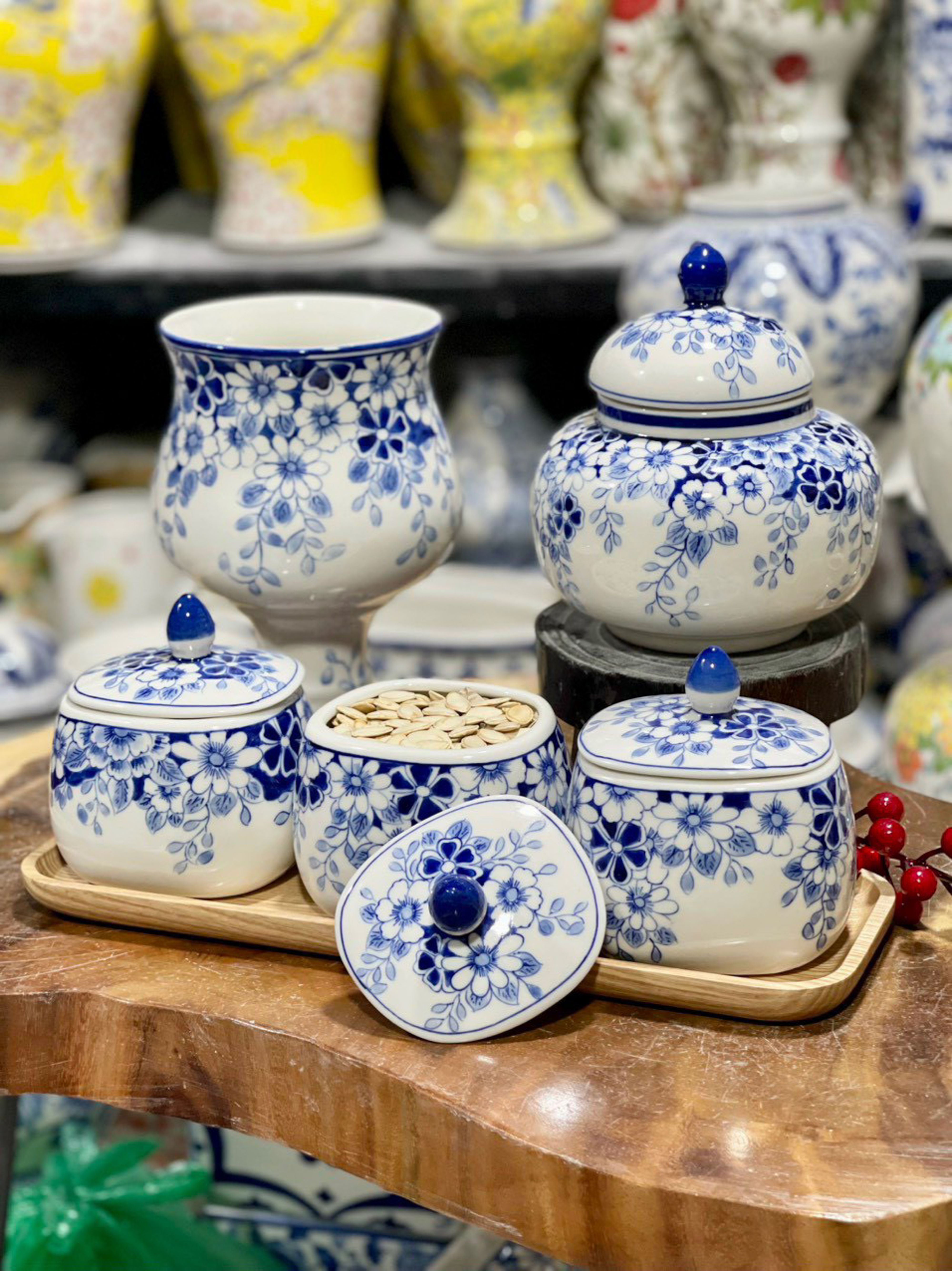 Blue Crafted Pottery · Free Stock Photo